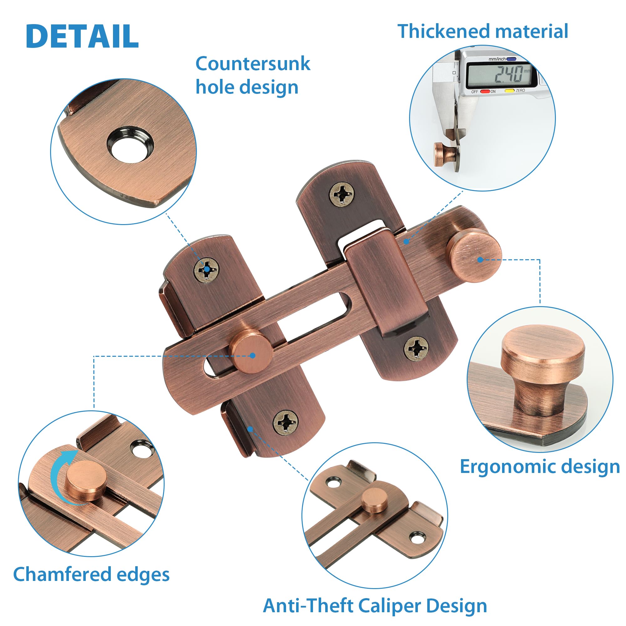 Snapklik.com : 4 Inch Flip Latch Gate Latches, Safety Door Lock For ...