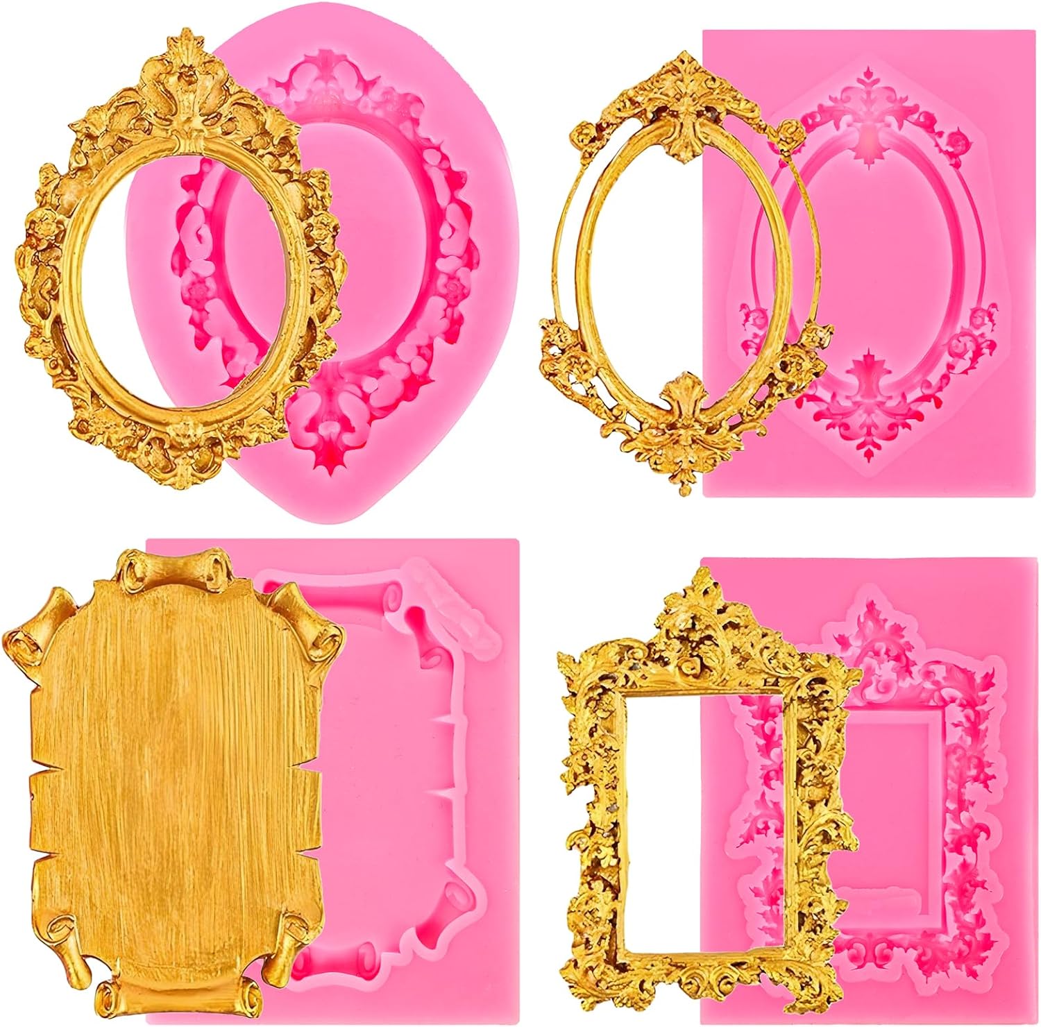 Amazon.com: Photo Frame Fondant Mold, Picture Frames Silicone Molds ...