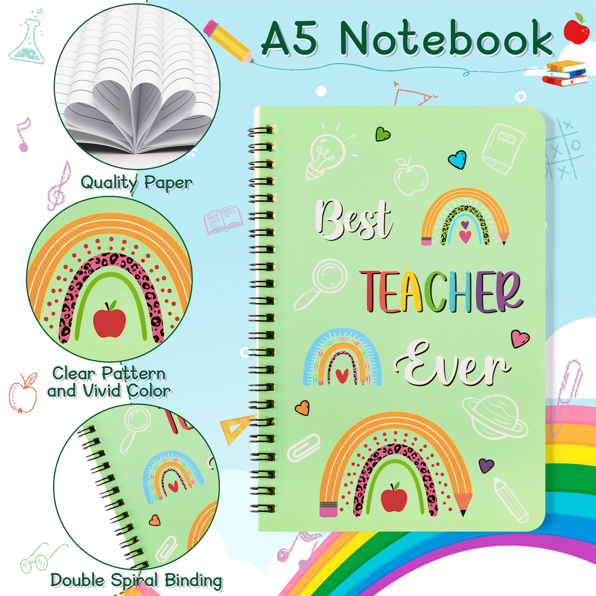 Snapklik.com : Xqumoi Teacher Sticky Note A5 Notebooks Pens Stationery ...