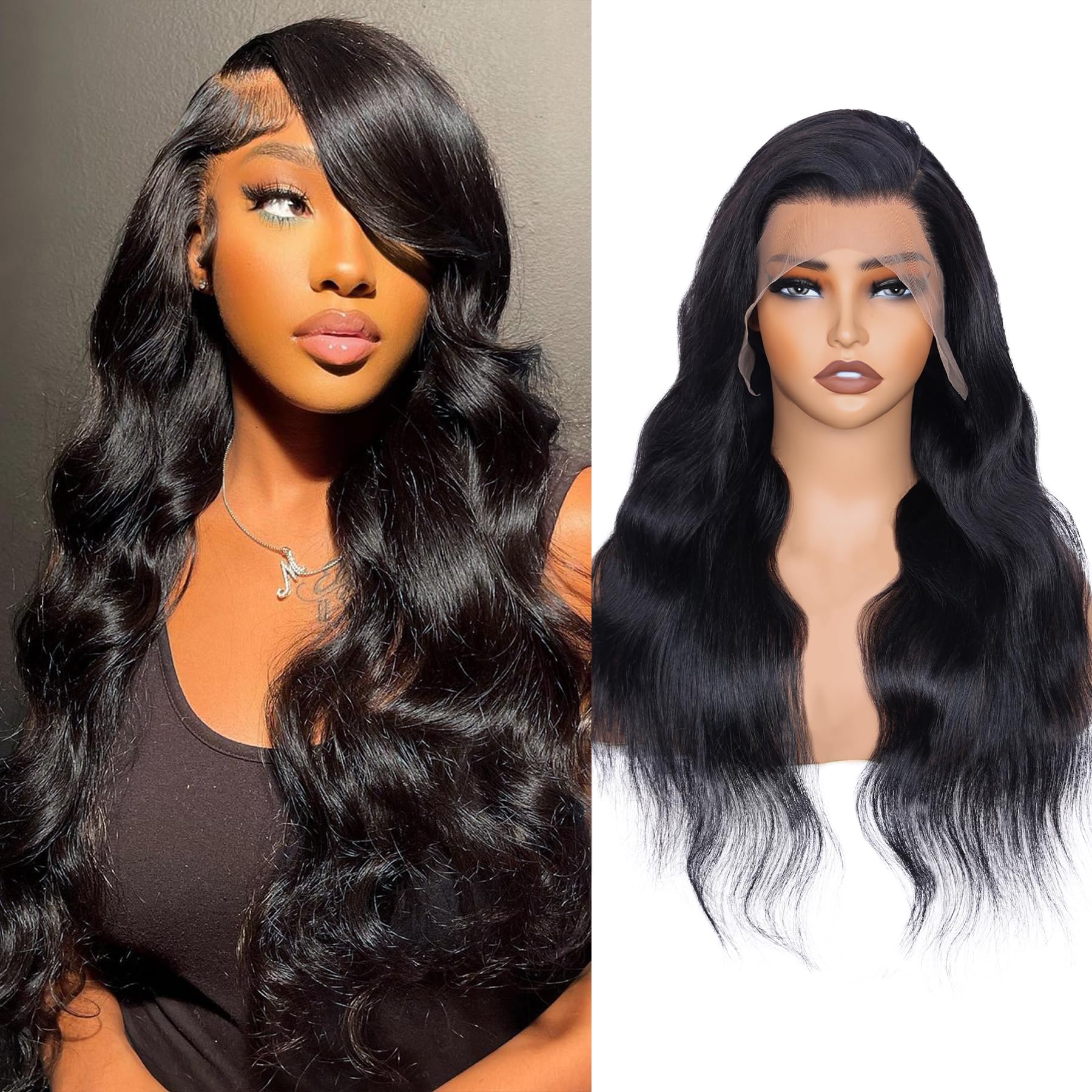 Amazon.com : Oftsod 13x4 Lace Front Wigs Human Hair Pre Plucked 26 Inch ...