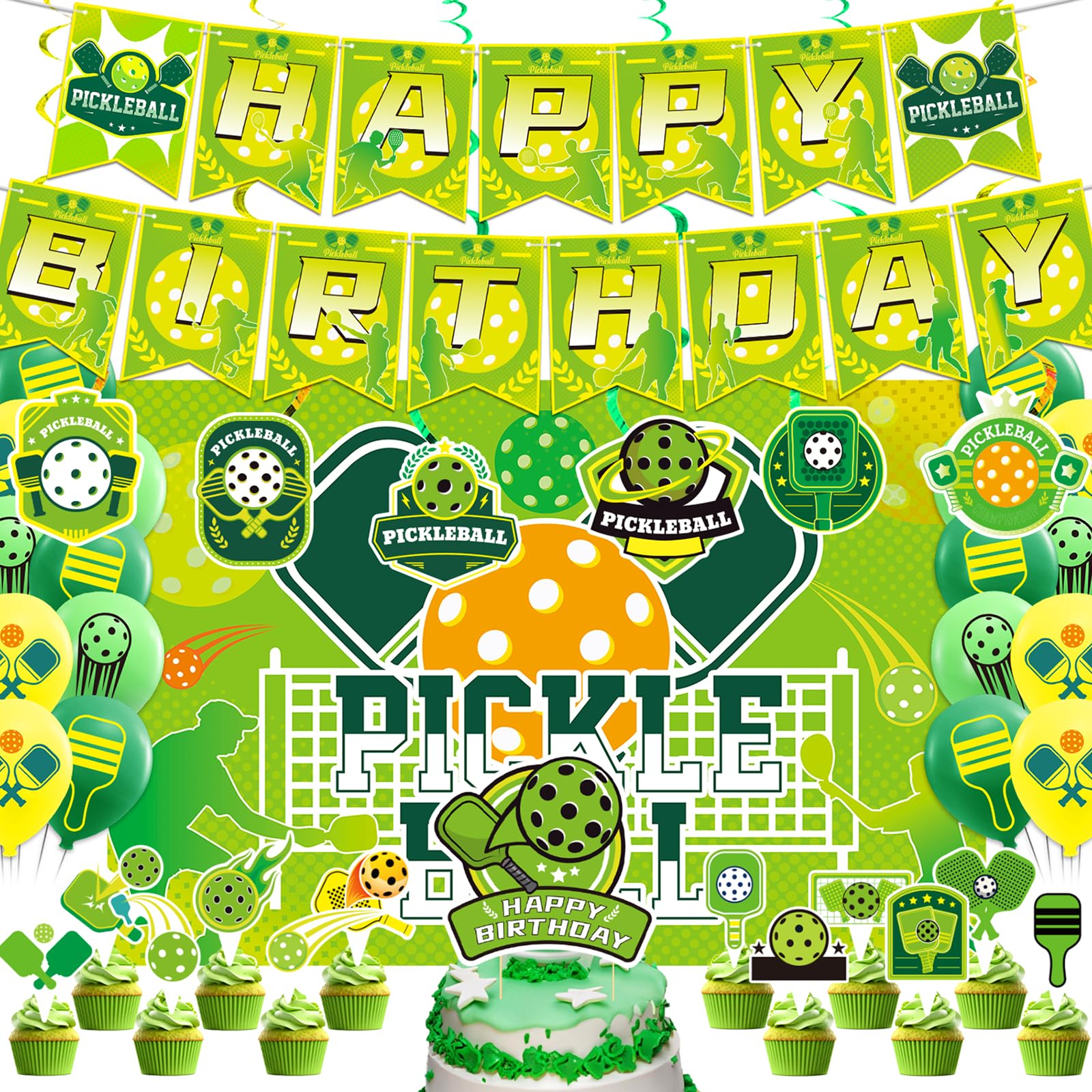 Pickleball Party Decorations Pickleball Themed Party Supplies Set With ...