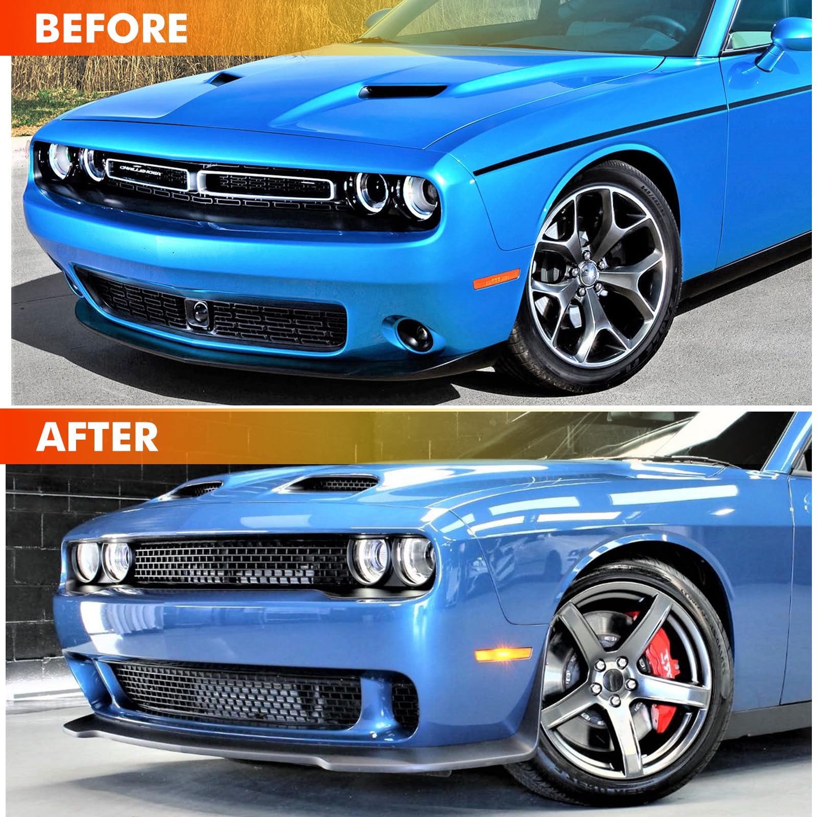 Snapklik.com : Front Bumper Lip Fit For 2012-2023 Dodge Challenger SXT ...