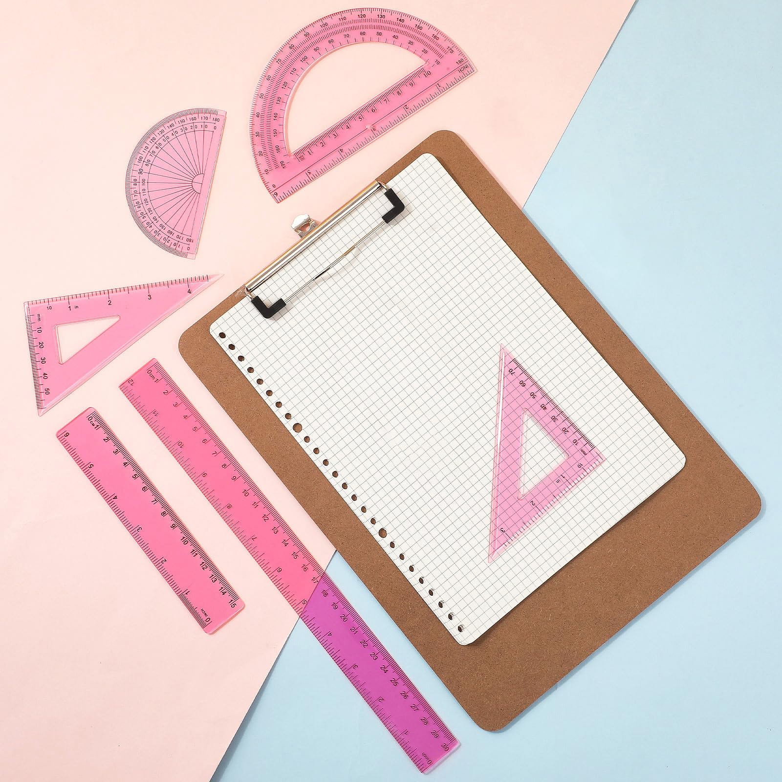 Snapklik.com : Tenare 1 Set Plastic Clear Math Set Includes Protractor ...