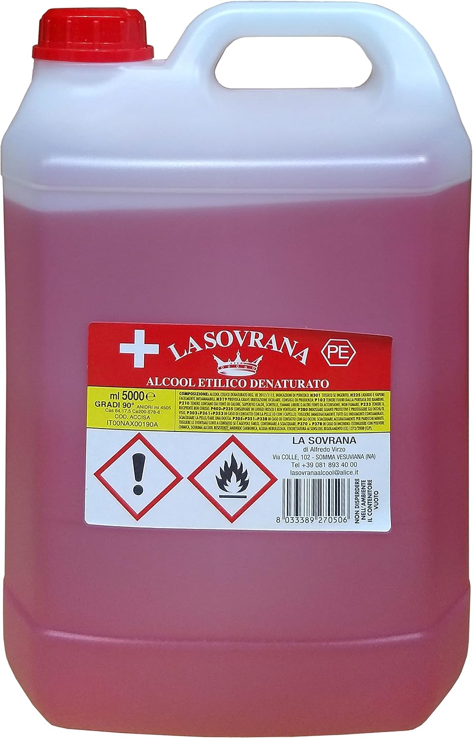 Alcool éthylique dénaturé 90° – 5 litres : Amazon.fr: Commerce ...