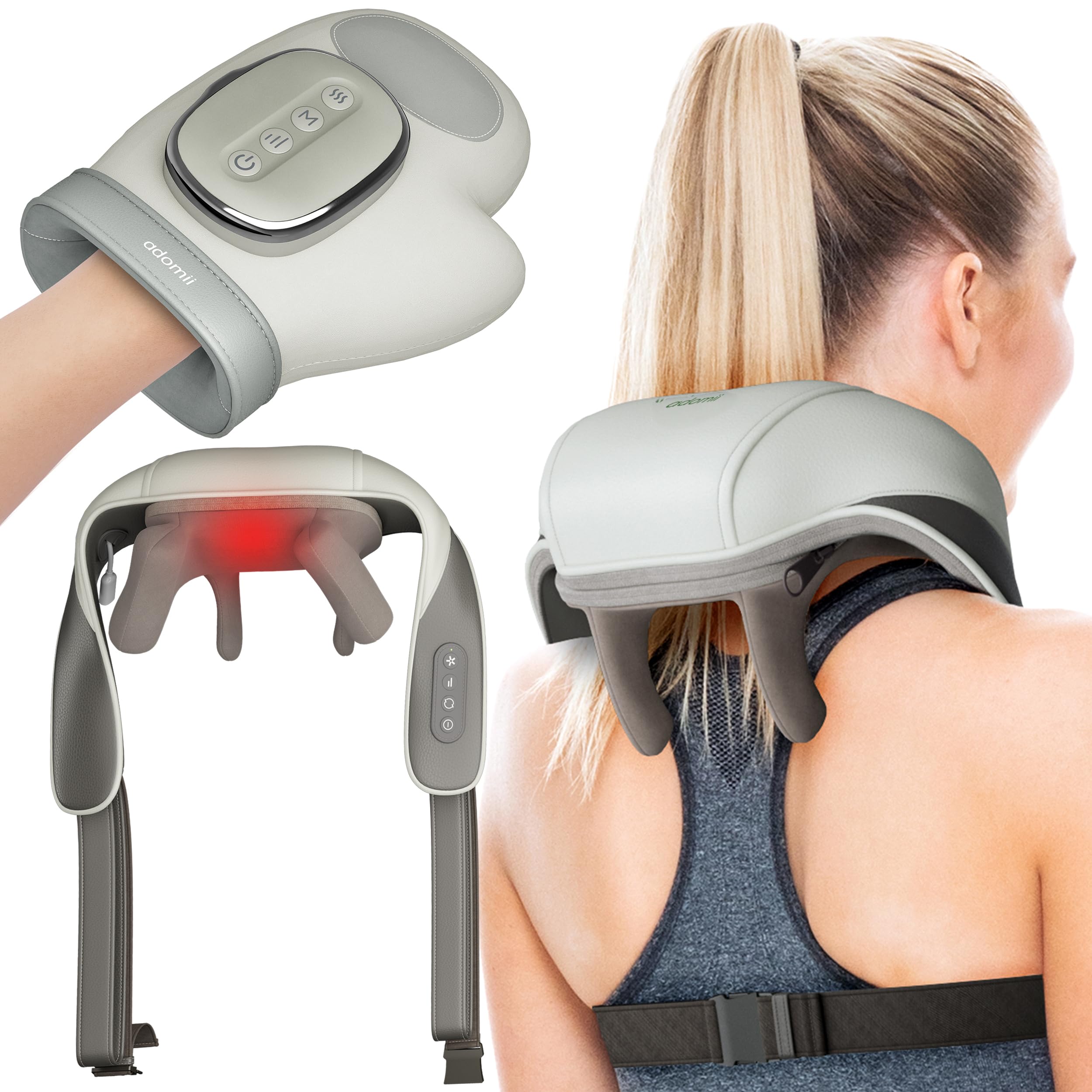 Amazon.com: adomii Hand Massager with Heat & Compression Electric Shiatsu Neck and Back Massager ...