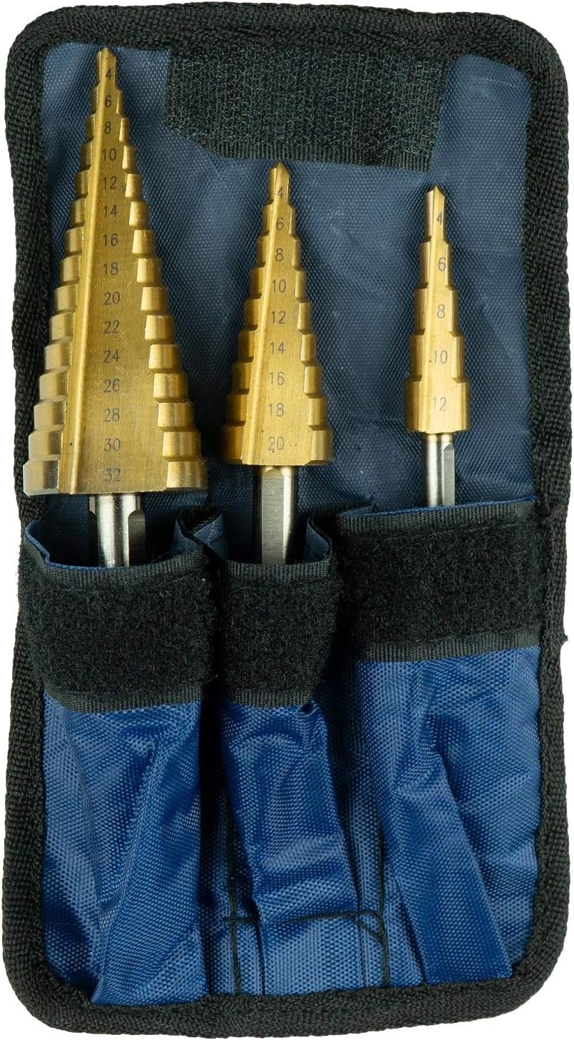 HRB Profi Stufenbohrer Set Kegelbohrer Konusbohrer titannitriert (3er ...