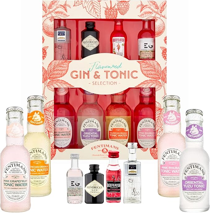 Flavoured Gin & Tonic Selection Gift Set - Fentimans Miniature Alcohol ...