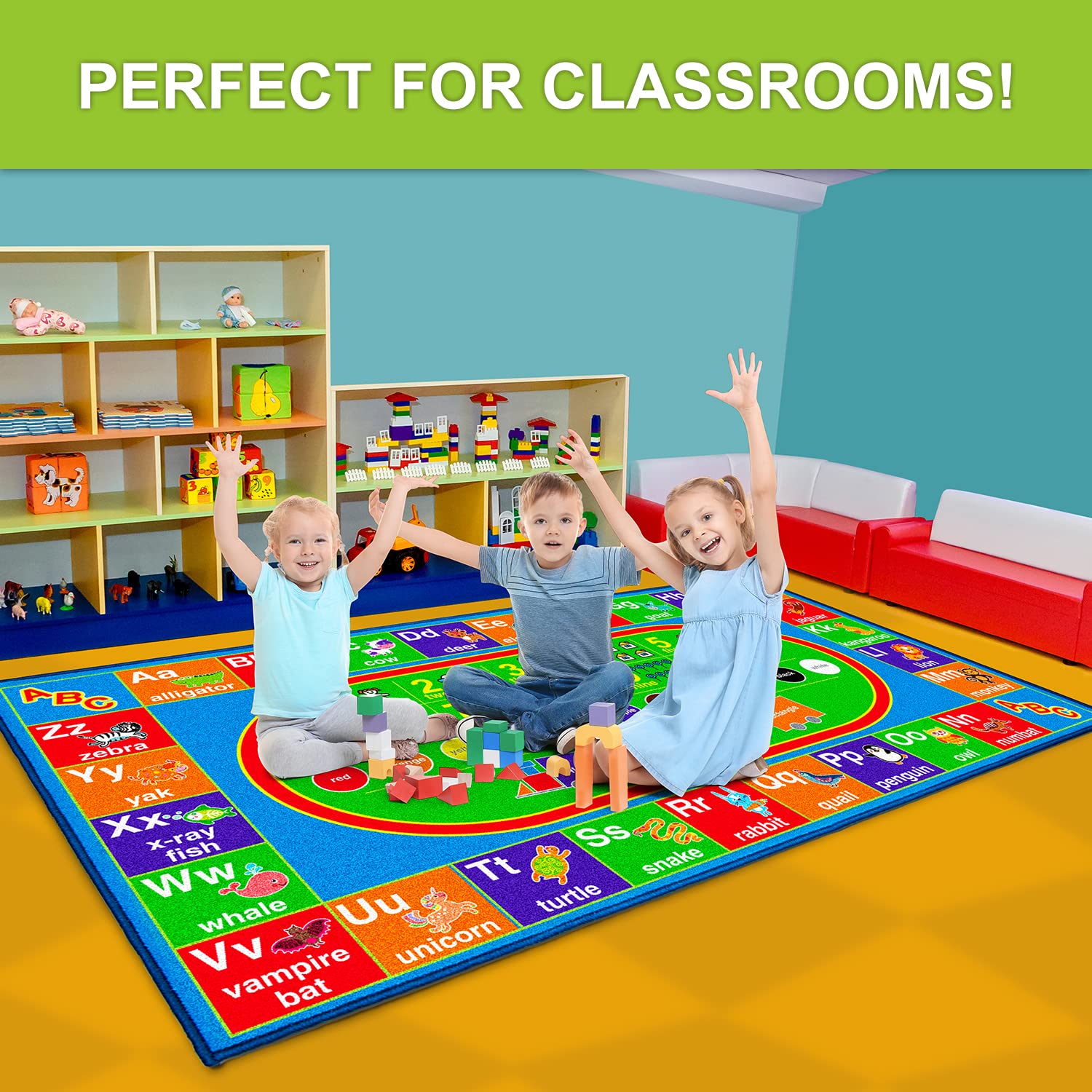 Snapklik.com : Kids Educational Rug - ABC Alphabet, Numbers, Shapes ...