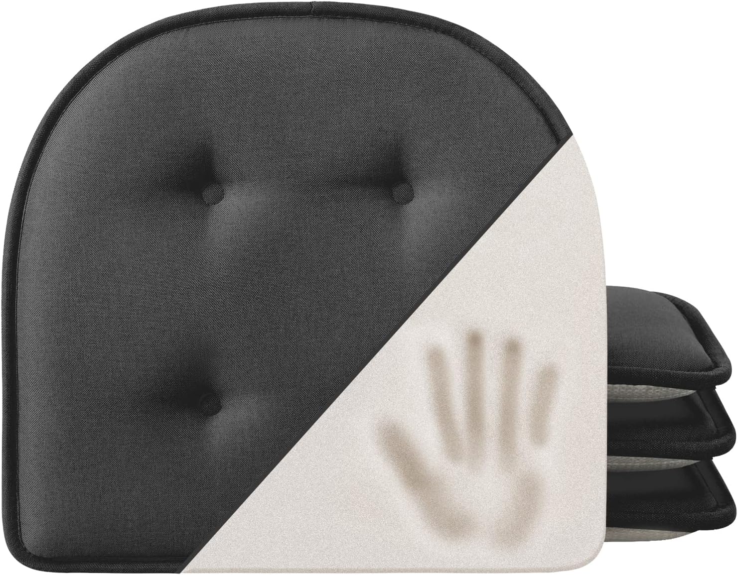 U-Shaped Chair Cushions for Dining Chairs 4 Pack, Memory Foam Chair ...