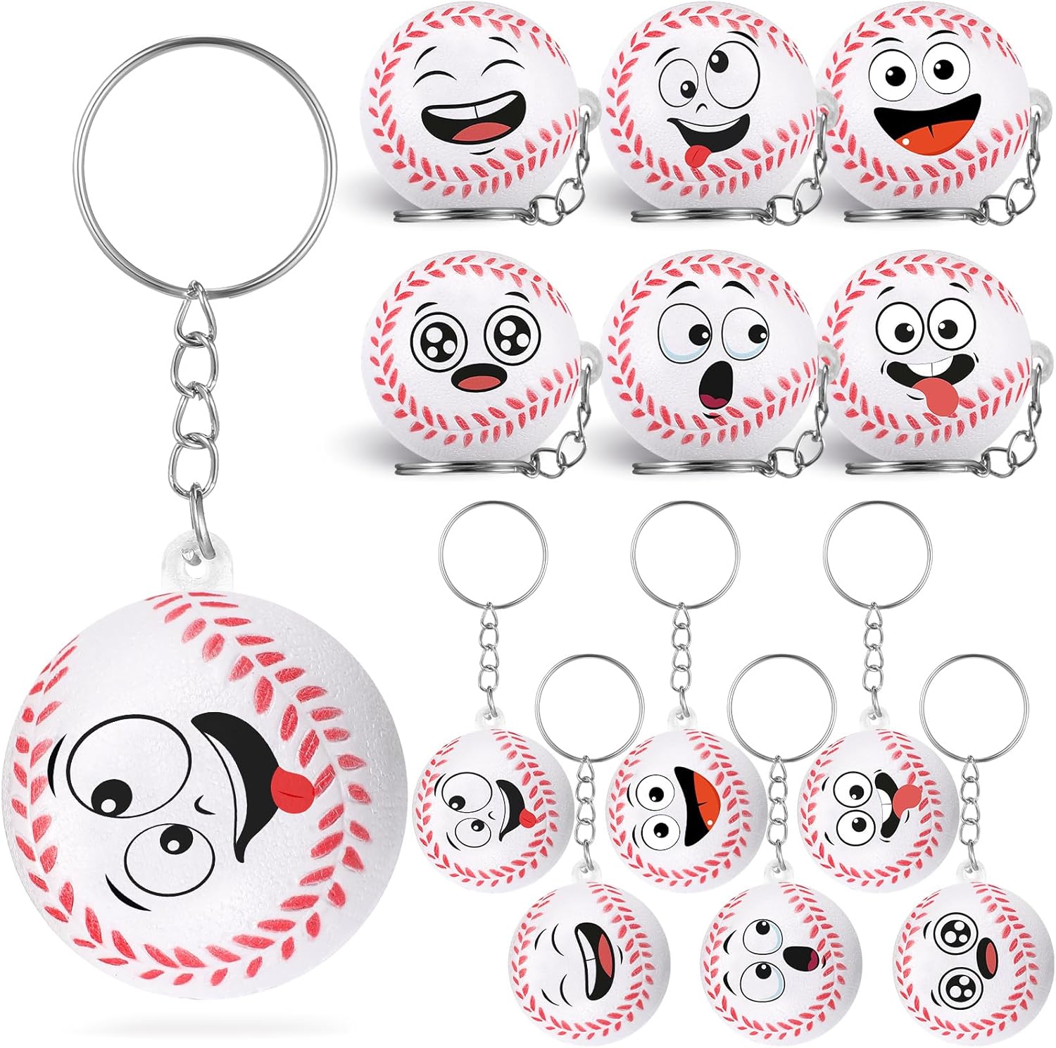 Amazon.com: Arrowbash 12 Pcs Mini Funny Stress Balls Keychain, Sport ...