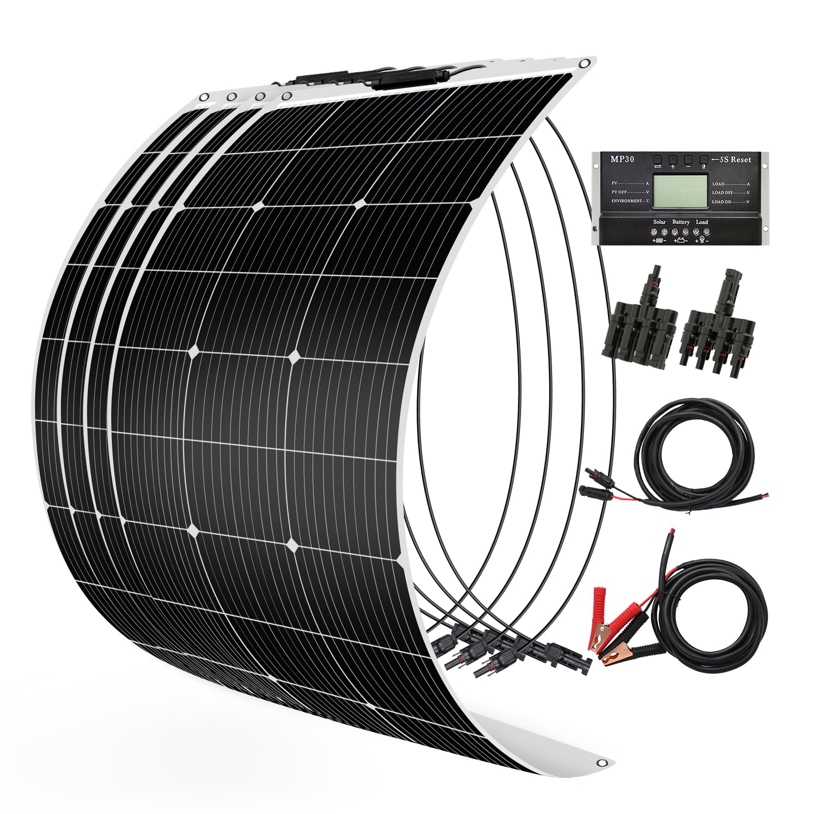 DOKIO Flexible Solar Panel kit 400W 12V Thin Monocrystalline ...