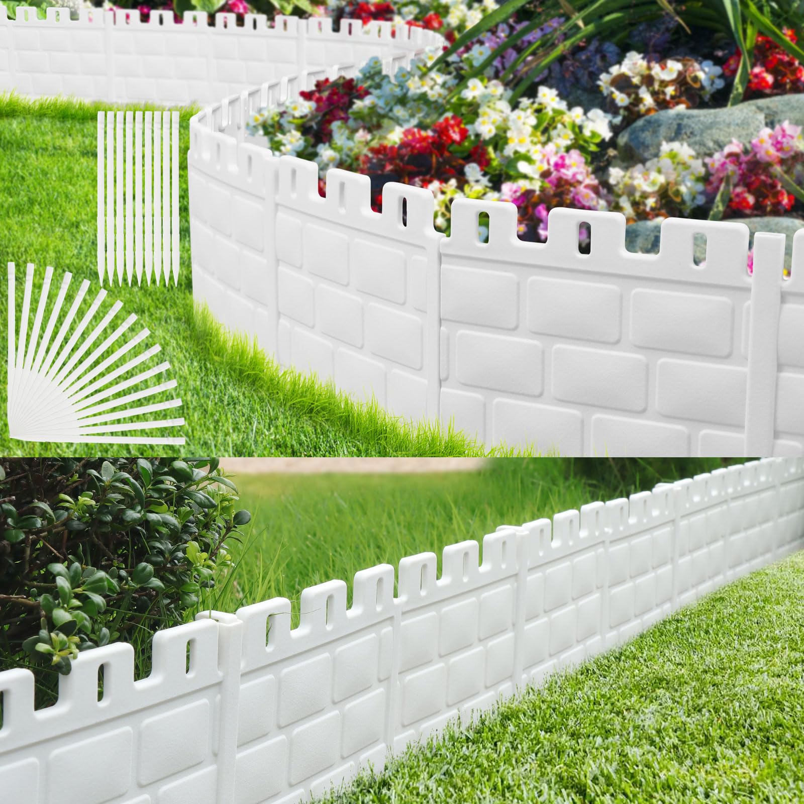 Amazon.com : 41 Ft Castle Landscape Edging Border No Dig, 6.06 in Tall ...