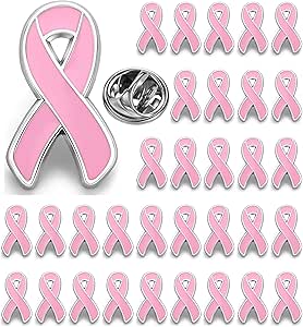 Amazon.com: 25/50/100/200 pieces Breast Cancer Awareness Lapel Pins Pink Hope Ribbon Brooch for ...