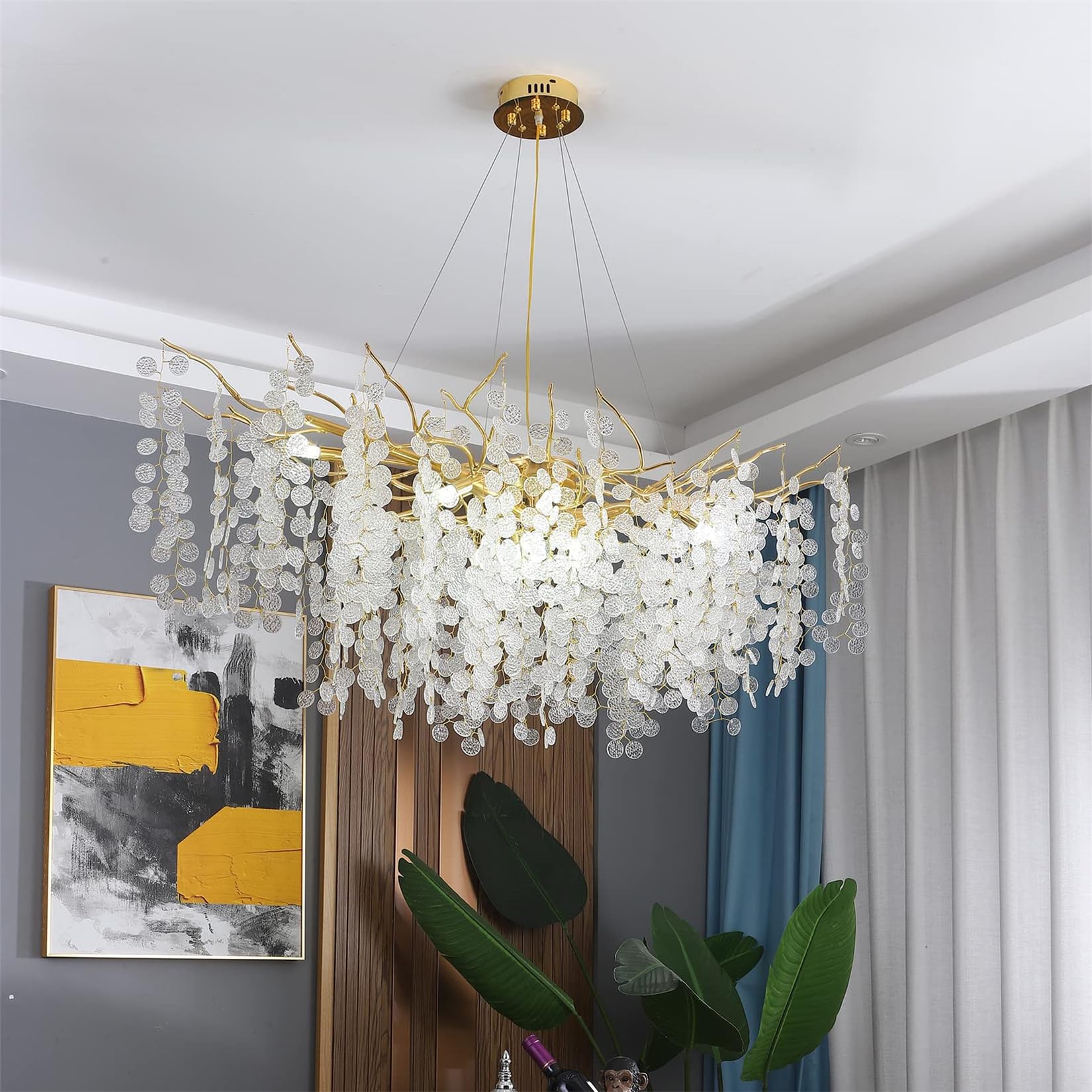 Trees Square Crystal Chandelier Hdc 600mm Modern Gold Crystal Tree
