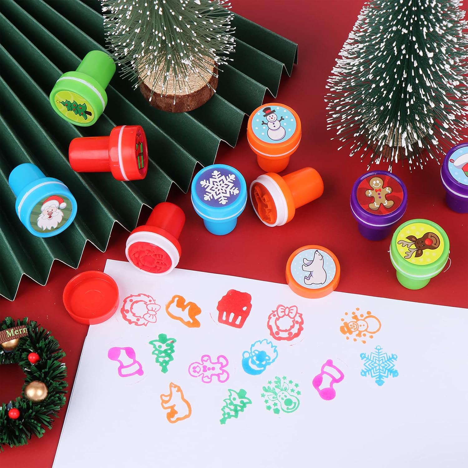 30 Pieces Assorted Christmas Stamps 10 Different Style Self Inking ...