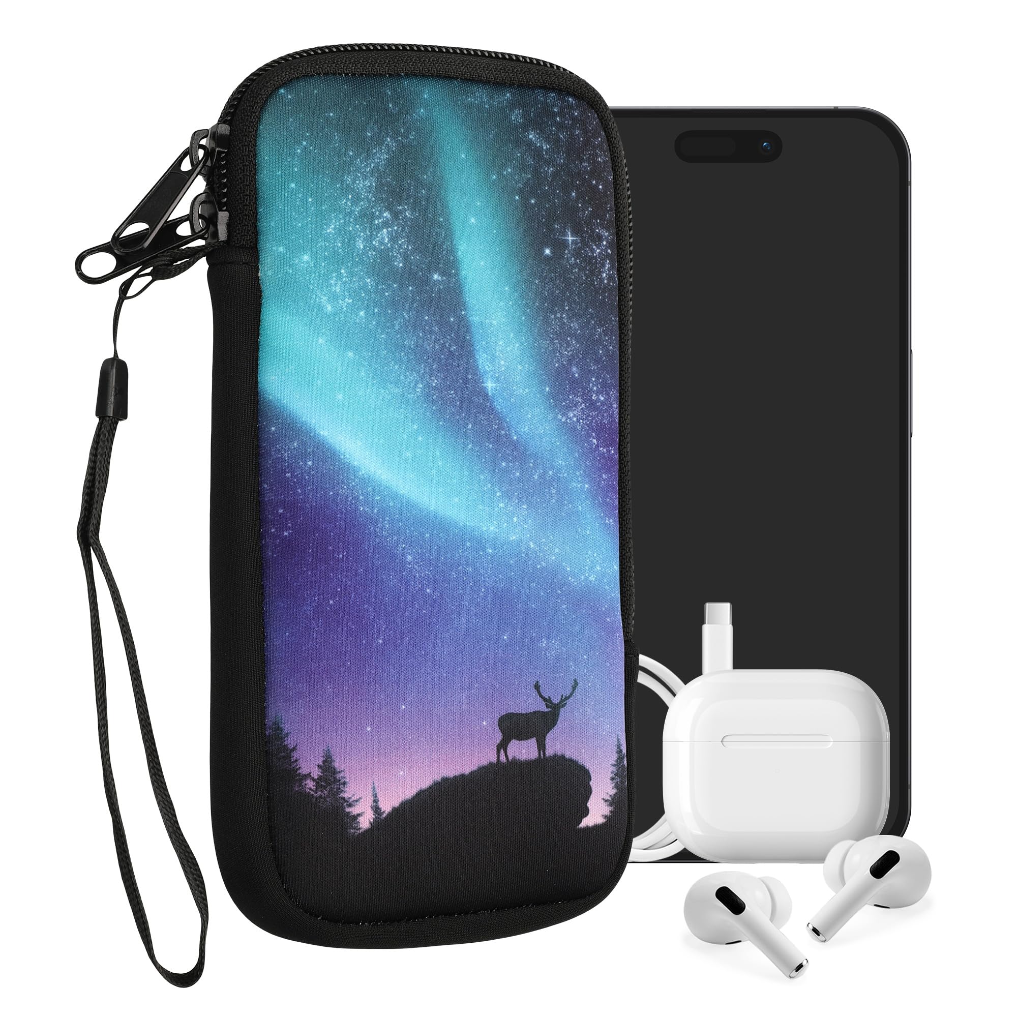 kwmobile Neoprene Sleeve for Smartphone Size XXL - 7" - Shock Absorbing ...