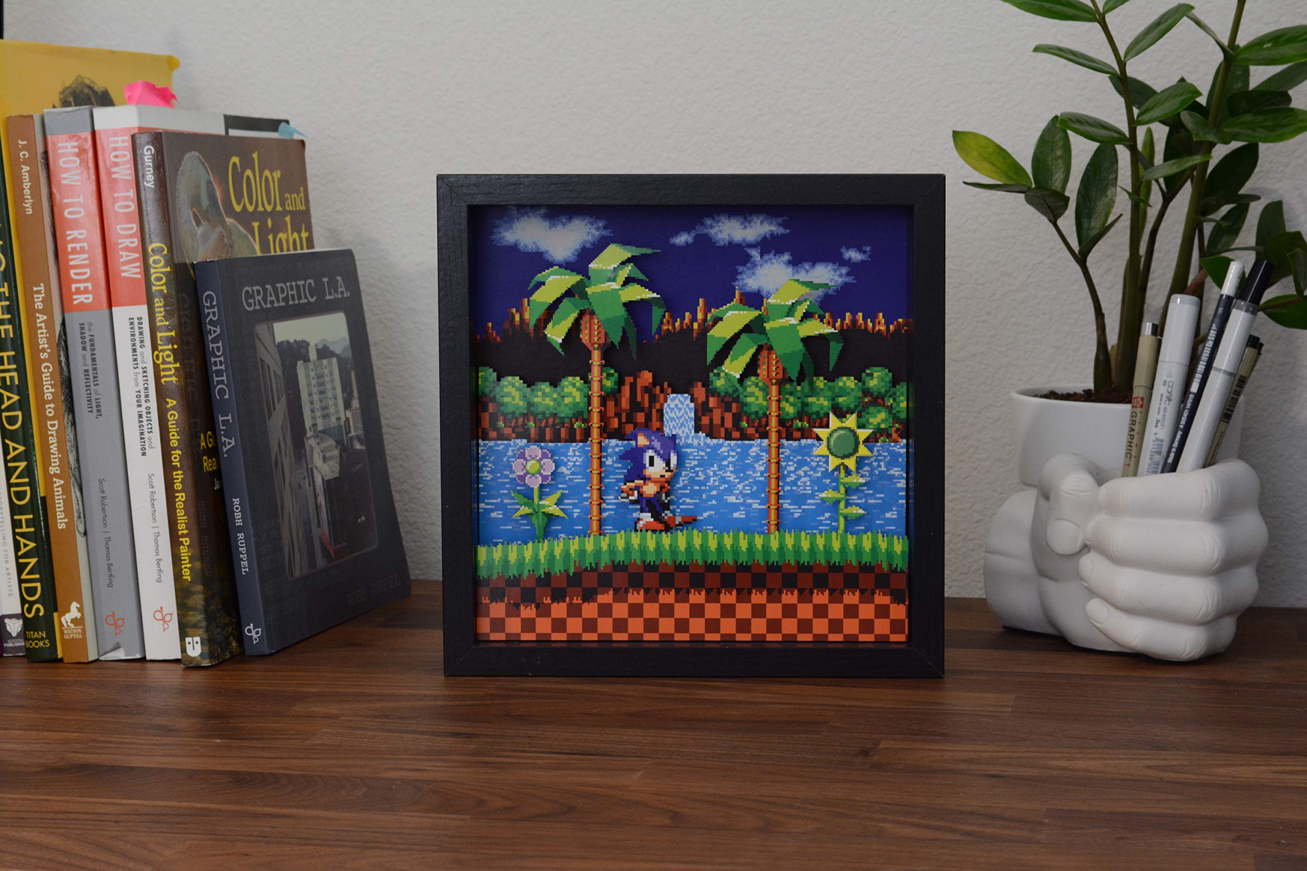 Buy Pixel Frames Sonic The Hedgehog Idle Pose 9x9 inches (Big) Shadow ...