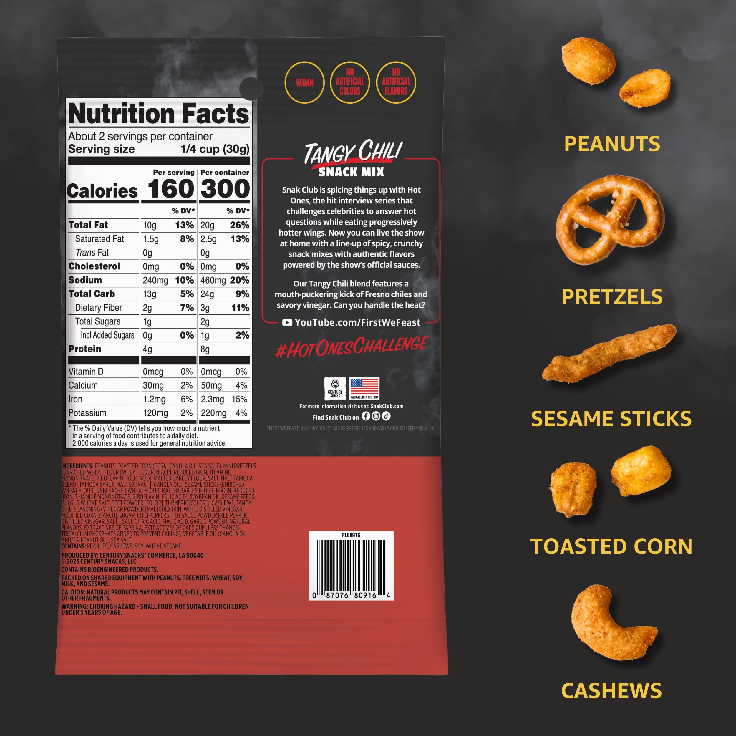 Snapklik.com : Snak Club X Hot Ones Tangy Chili Snack Mix, Mild Spicy ...