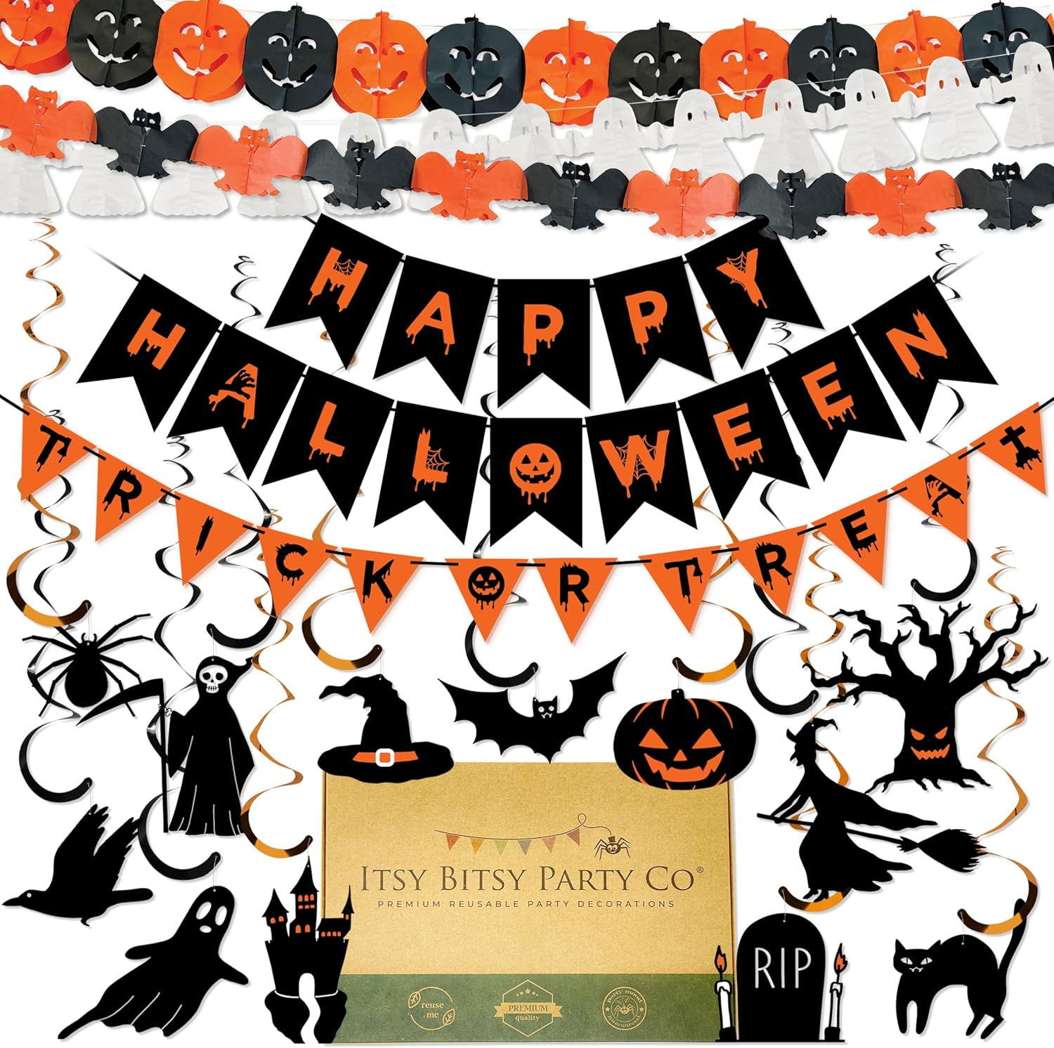 Premium Reusable Halloween Decorations - Halloween Party Decorations ...