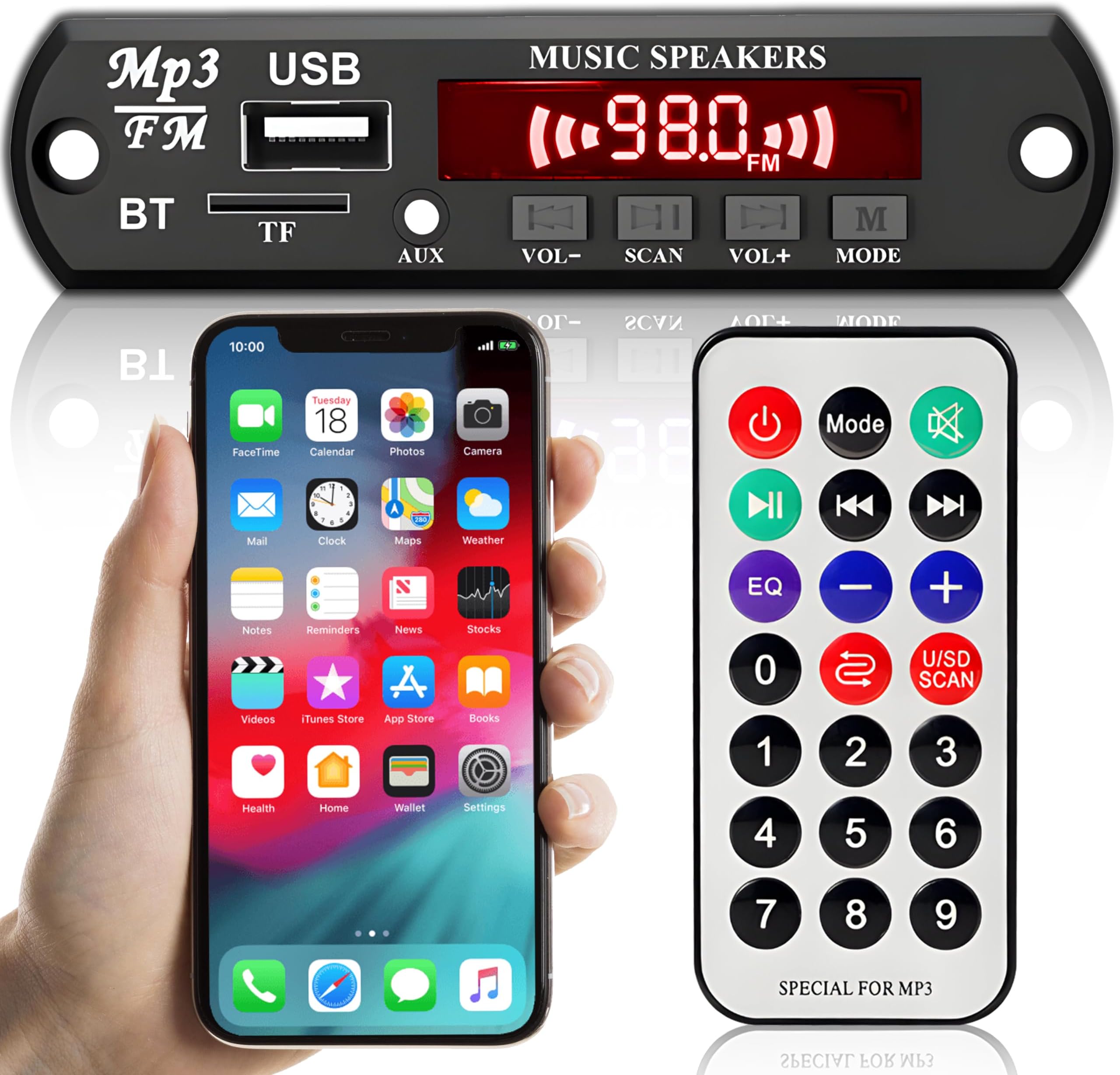 Retoo Modul Bluetooth USB FM Radio, Decoder Board Audio Modul mit ...