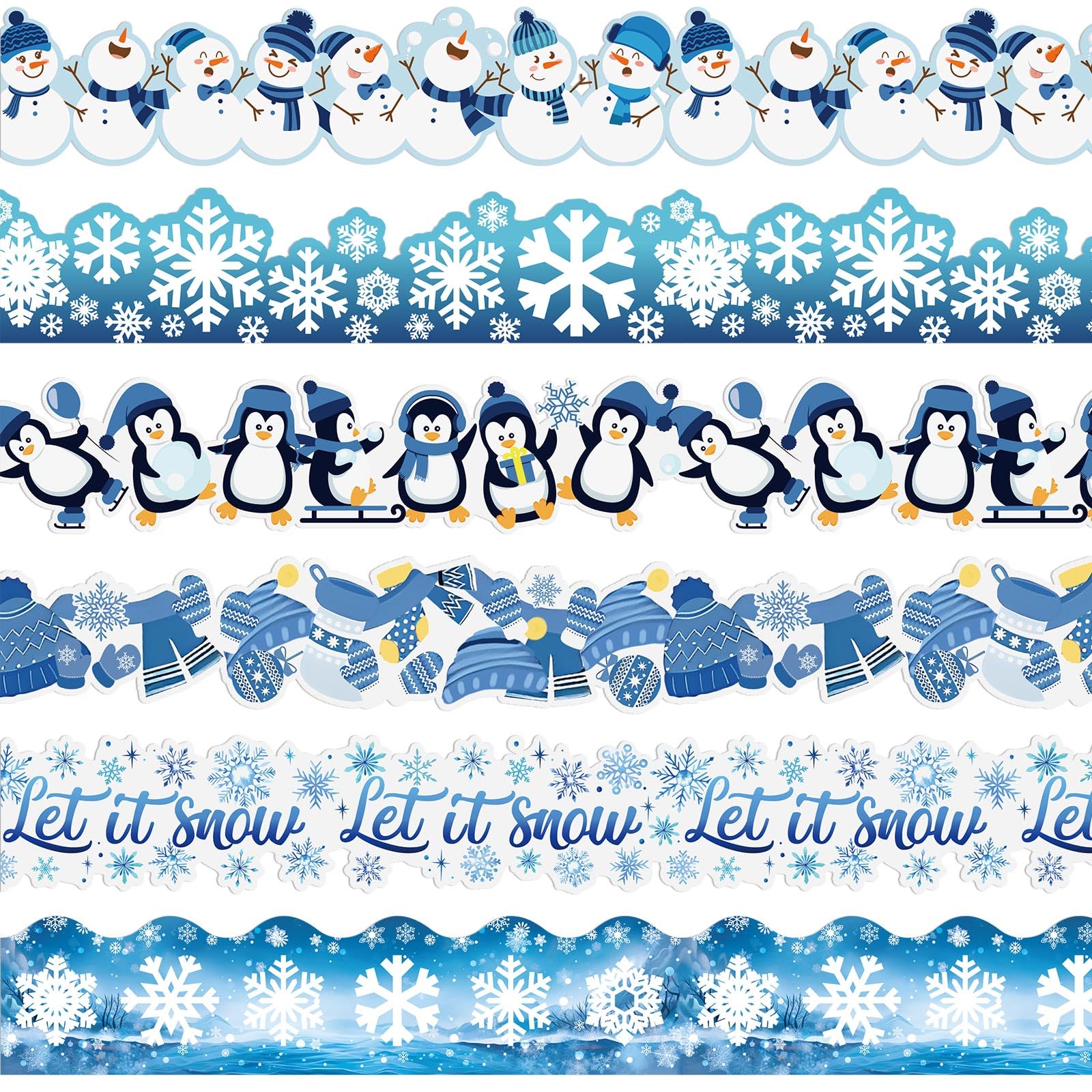 Snapklik.com : 6 Pcs 197 Ft Winter Bulletin Board Borders Decor ...