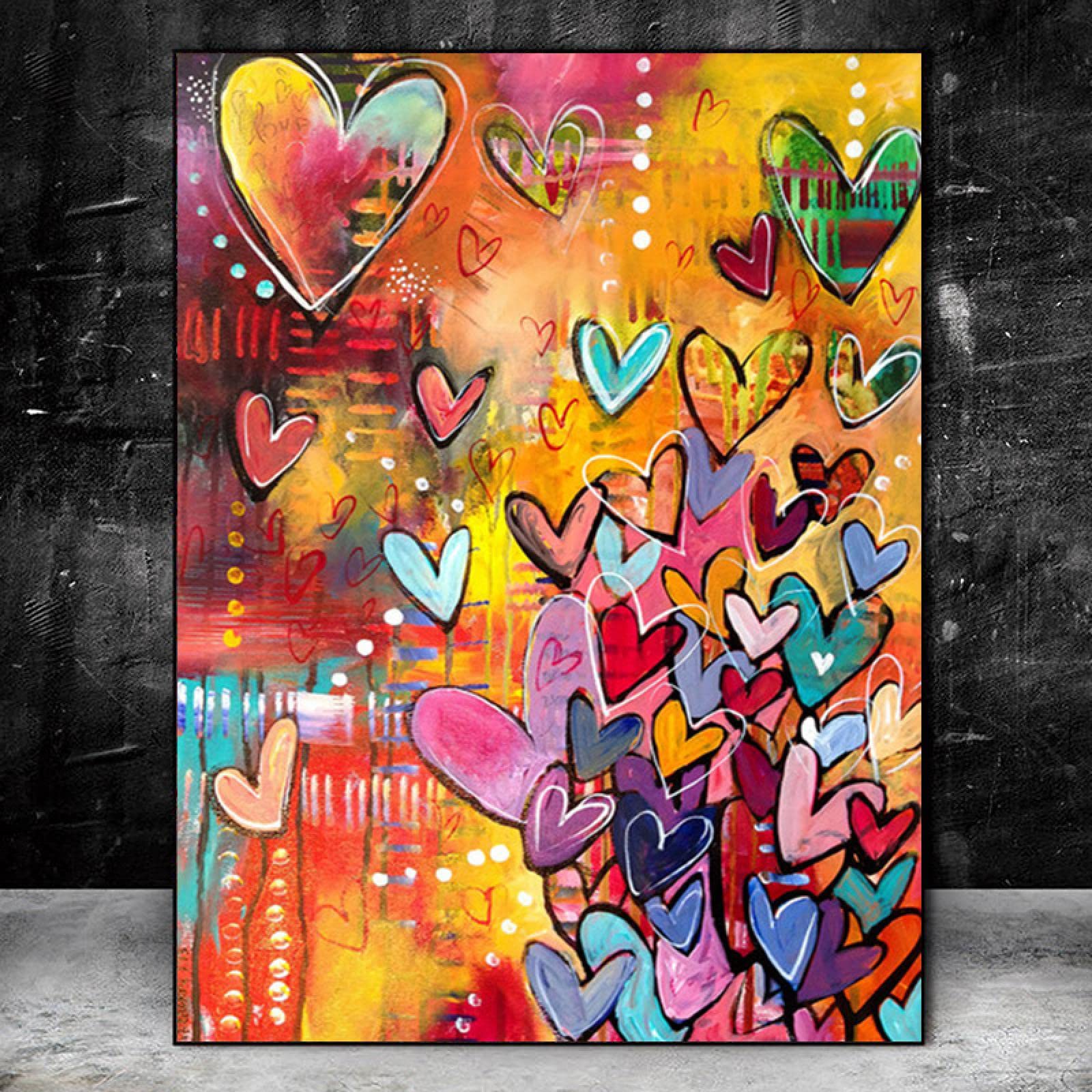 Abstract Colorful Hearts
