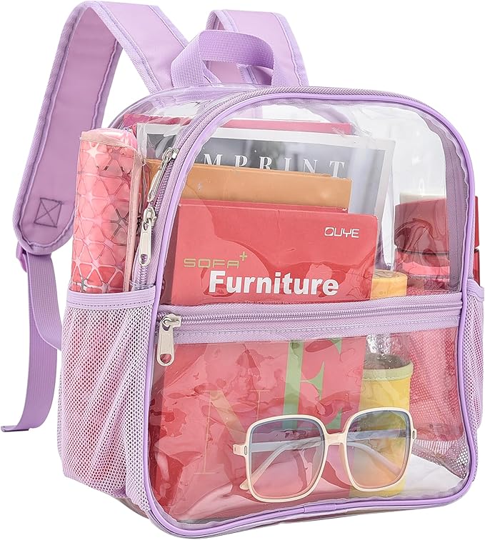 Amazon.com: Busiuw Clear Backpack for Stadium Events 12x12x6 Mini ...
