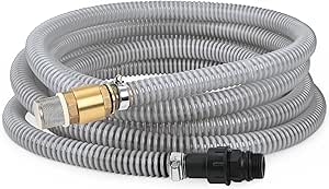 Amazon.com : FLUENTPOWER 23FT x 1" Suction Hose Kit with Brass Fitting ...