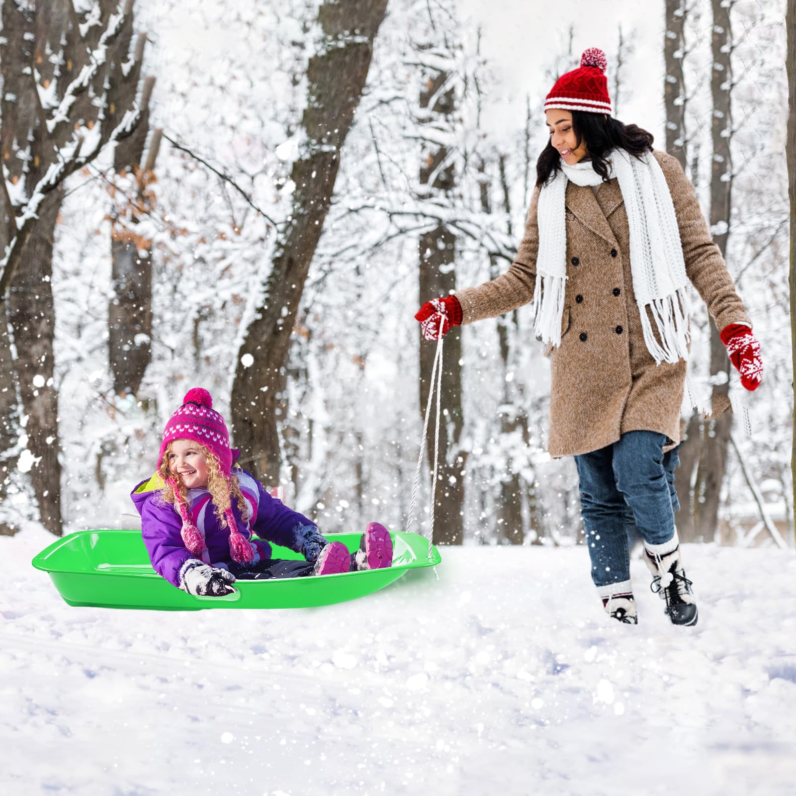 Snapklik.com : Plastic Snow Sled For Kids & Adults- 3517 Downhill ...