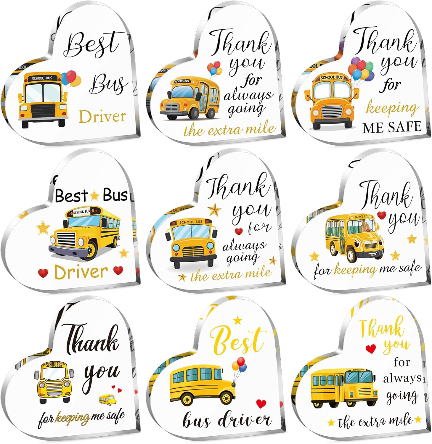 Amazon.com: Geetery 9 Pcs School Bus Driver Appreciation Gifts Bulk ...