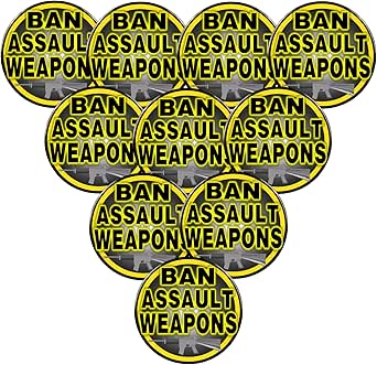 Amazon.com: Pack-10 Ban Assault Weapons Pin-Back Buttons, Select Size ...