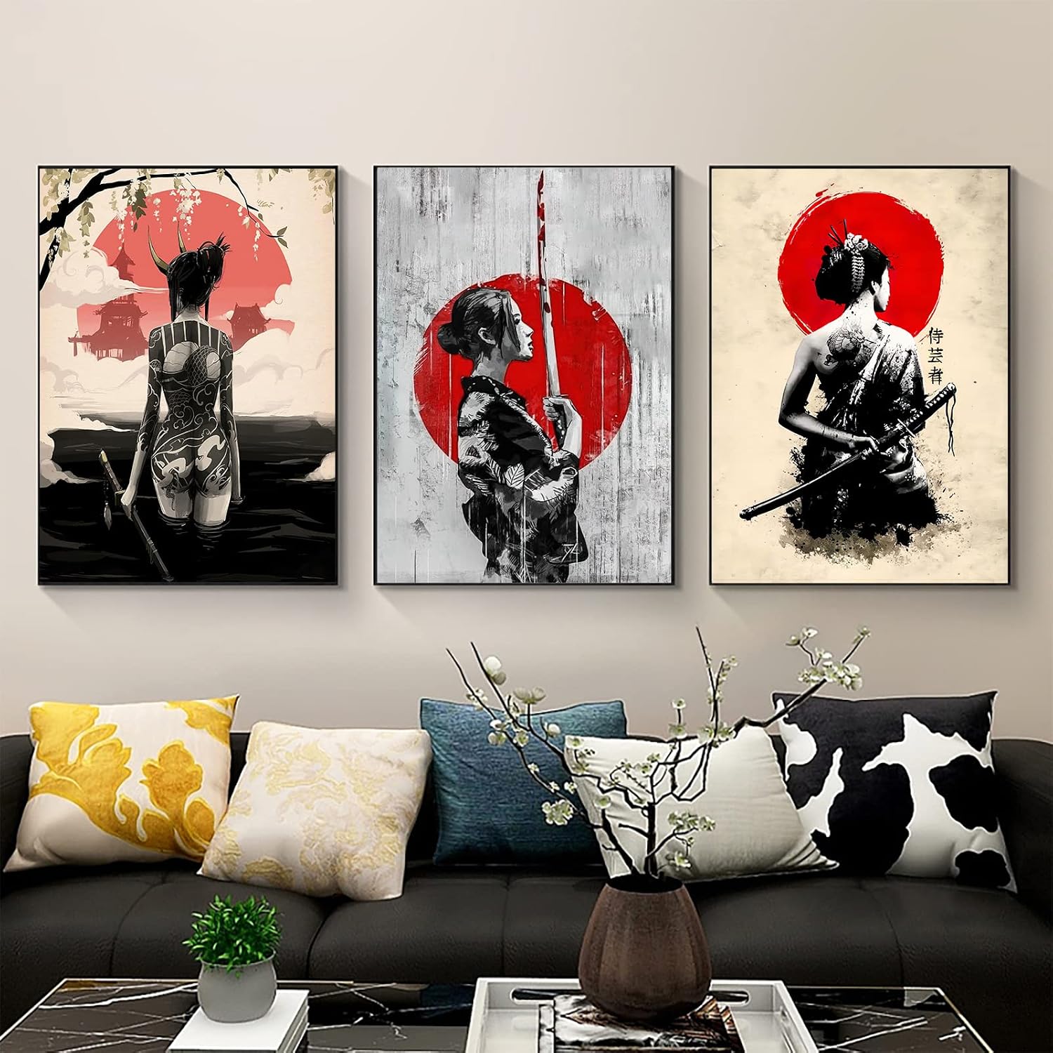 LYBOHO Japanese Woman Poster Pictures Canvas Wall Art Canvas Pictures ...