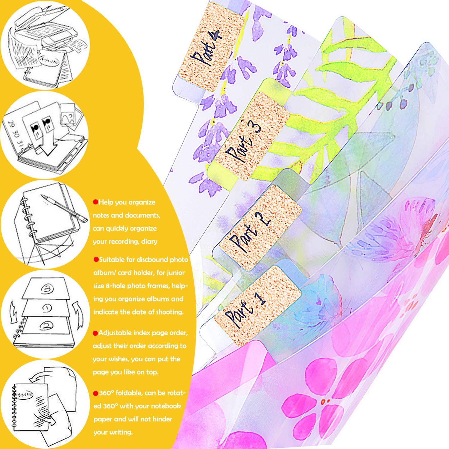 Snapklik.com : Discbound Tab Dividers, Junior-Size, 8 Disc Punched, 2 ...