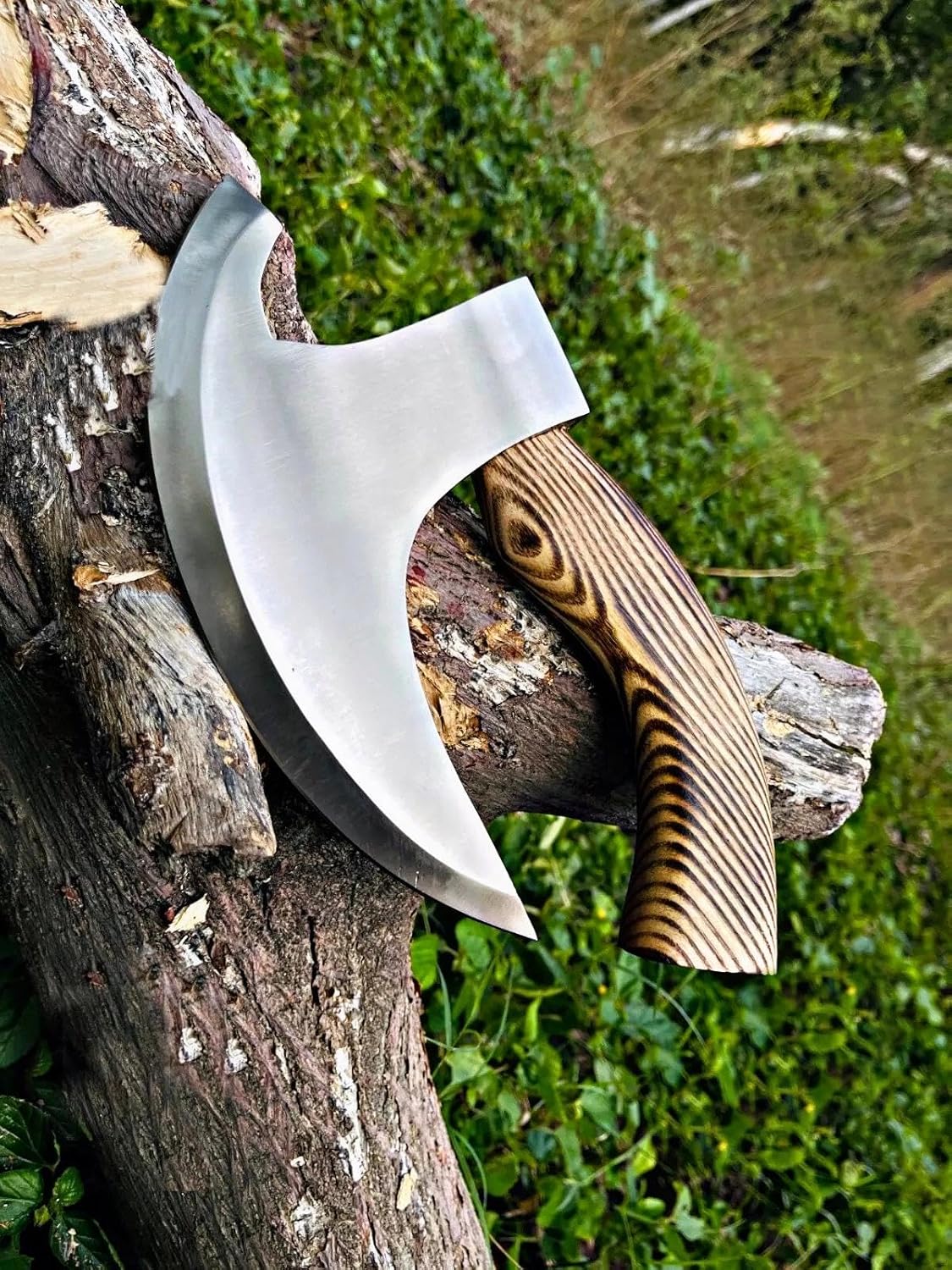 Amazon.com: SKALDFORGE Pizza Cutter Axe with Sheath, Ulu Pizza Knife ...