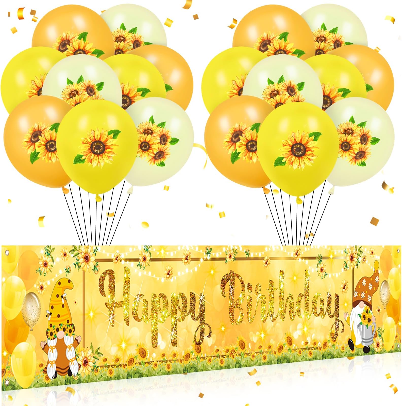Amazon.com: Sunflower Birthday Party Decorations Yellow Sunflower Gnome ...