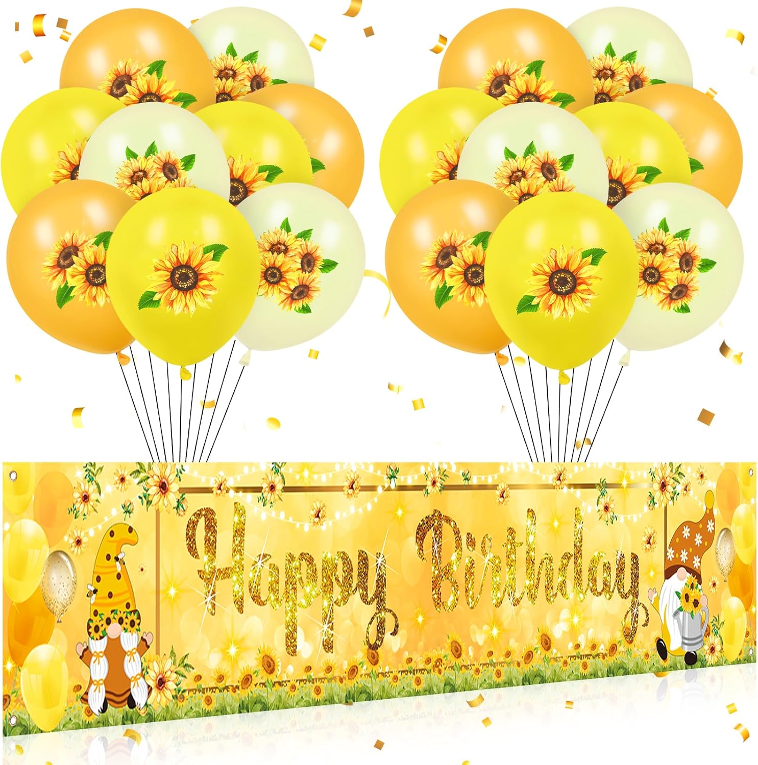 Amazon.com: Sunflower Birthday Party Decorations Yellow Sunflower Gnome ...