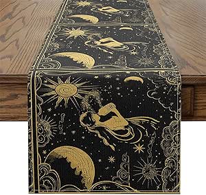 Amazon.com: Erosebridal Sun Moon Stars Rectangular Runner,Aquarius ...