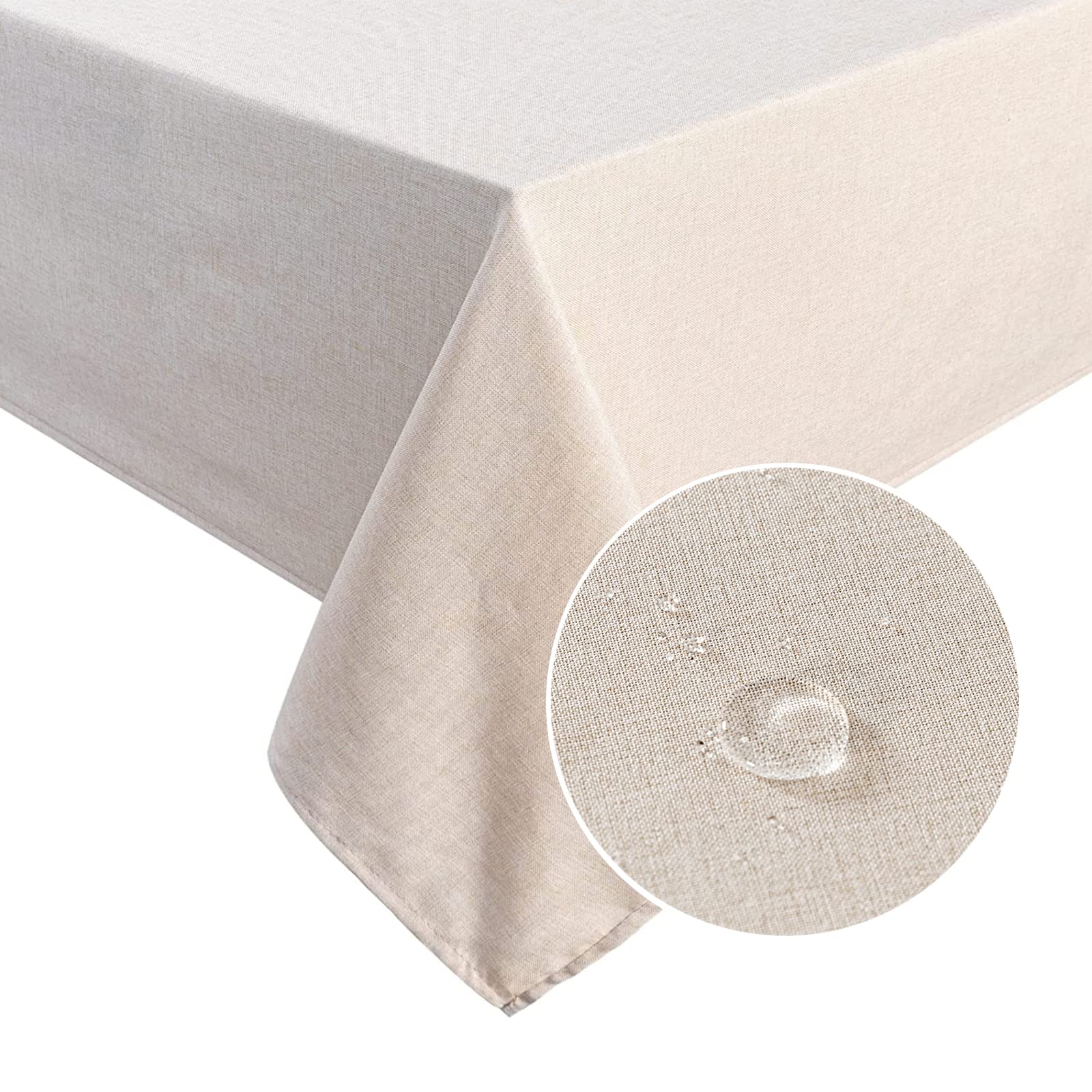 MYSKY HOME Table Cloth 54x70 Inch Linen Farmhouse Rectangle Tablecloth ...