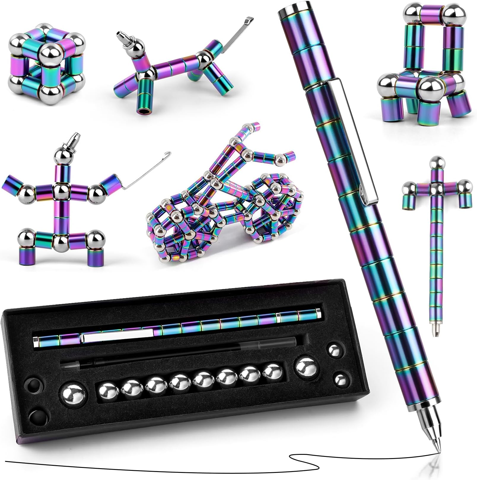 VNDUEEY Fidget Pen, Magnetic Pen Decompression Toy, Fidget Magnet Metal ...