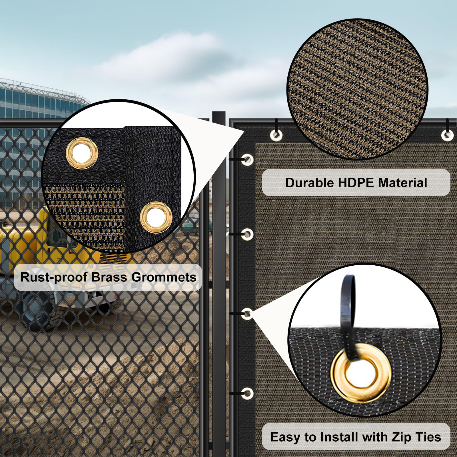 Snapklik.com : UPGRADE Privacy Screen Fence Customized 6x95 FT Brown ...