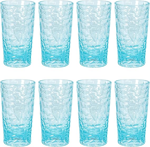 Amazon.com | CHLJAR 14oz Acrylic Drinking Glasses, 8 Pack Plastic ...