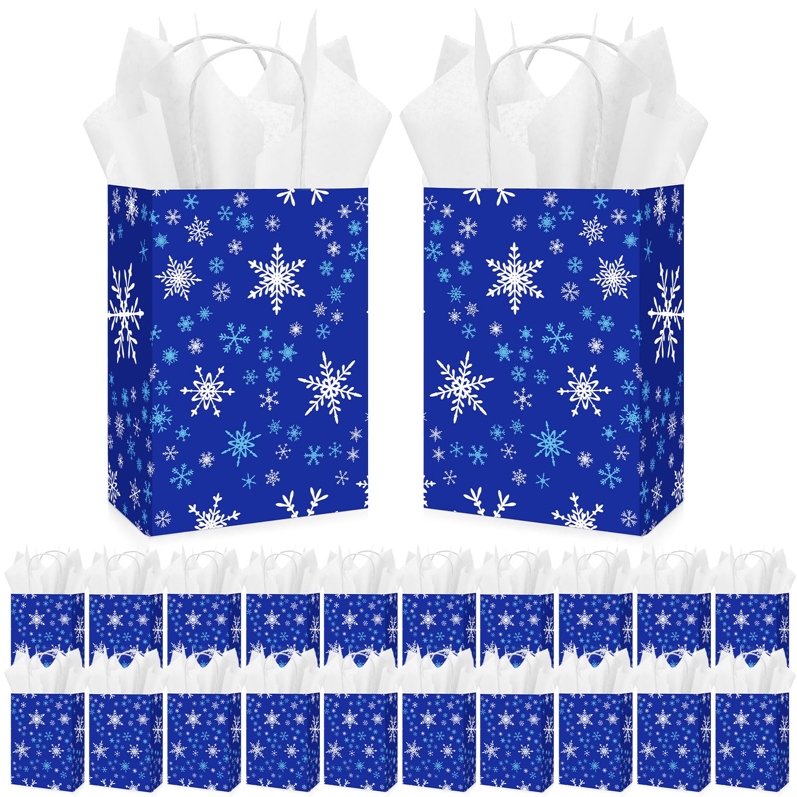 Amazon.com: Kolldenn 25 Sets Snowflake Gift Bags with Tissue Paper ...