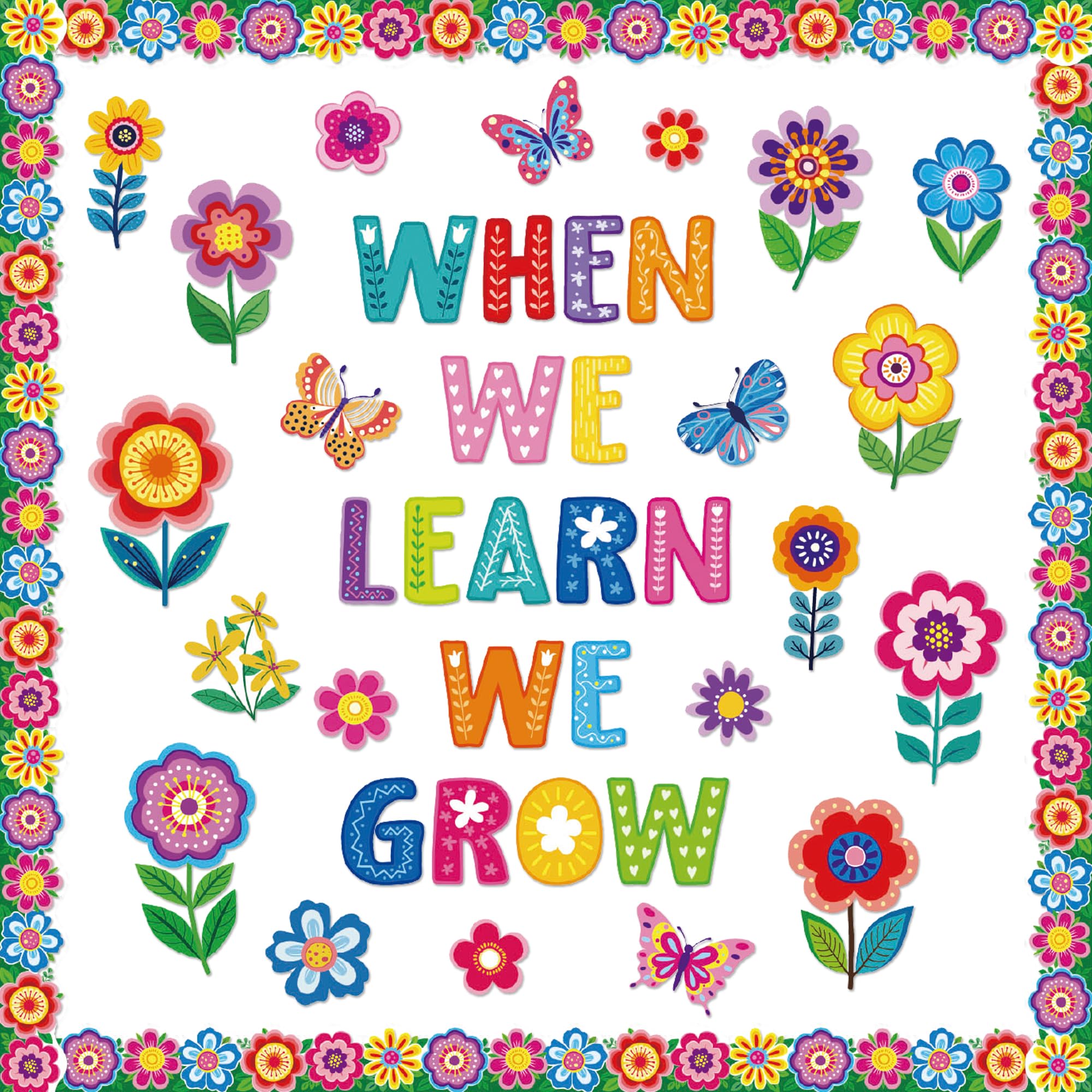 Snapklik.com : 58 Spring Bulletin Board - Flower Butterfly Plant ...