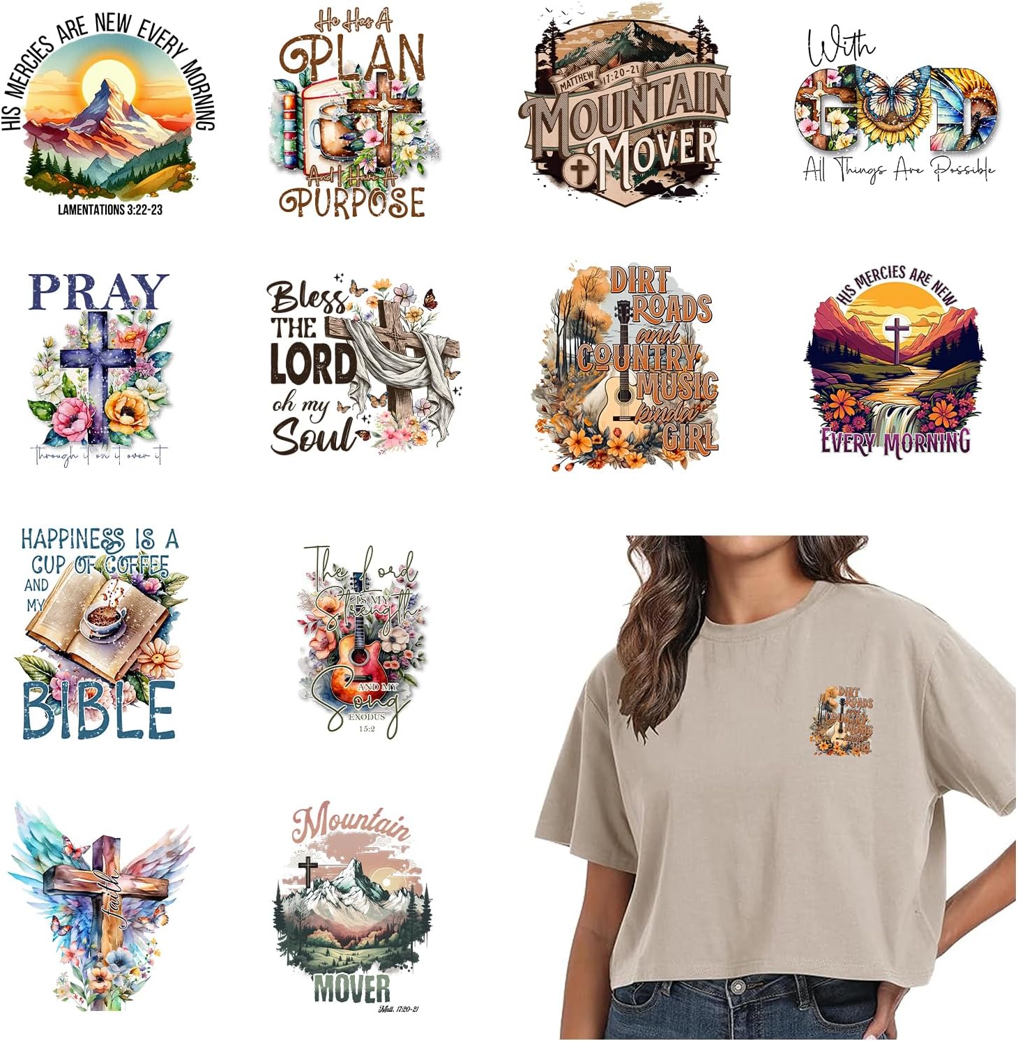 Amazon.com: 12PCS Jesus Iron on Transfers Decals Heat Transfer Stickers ...