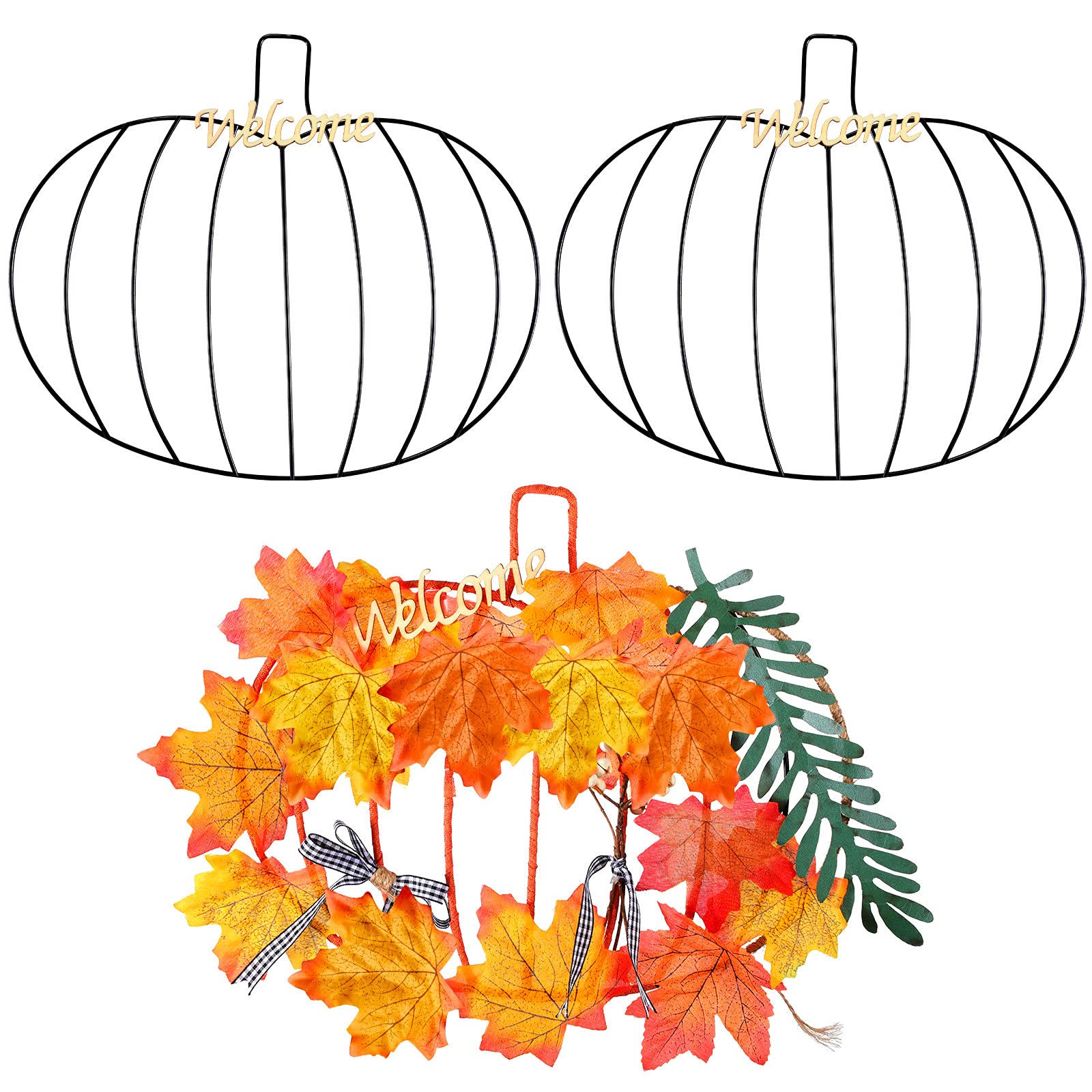 Amazon.com: Halloween Pumpkin Wreath Frame Thanksgiving Pumpkin Frame ...