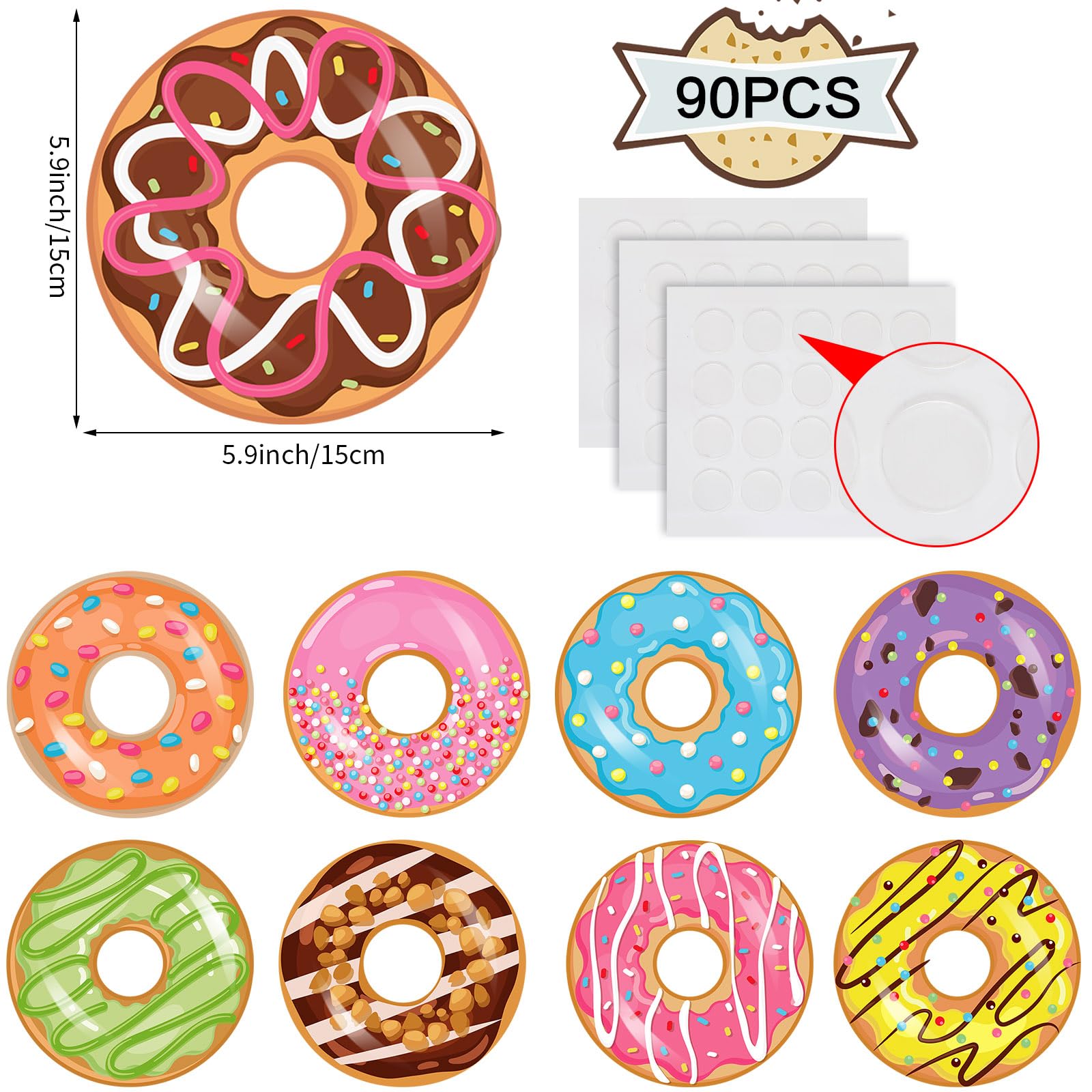 Snapklik.com : Nezyo 90 Pcs Donuts Cutouts Bulletin Board Donut Theme ...