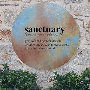 Amazon.com: Sanctuary Definition Typography Welcome Sign Front Door ...