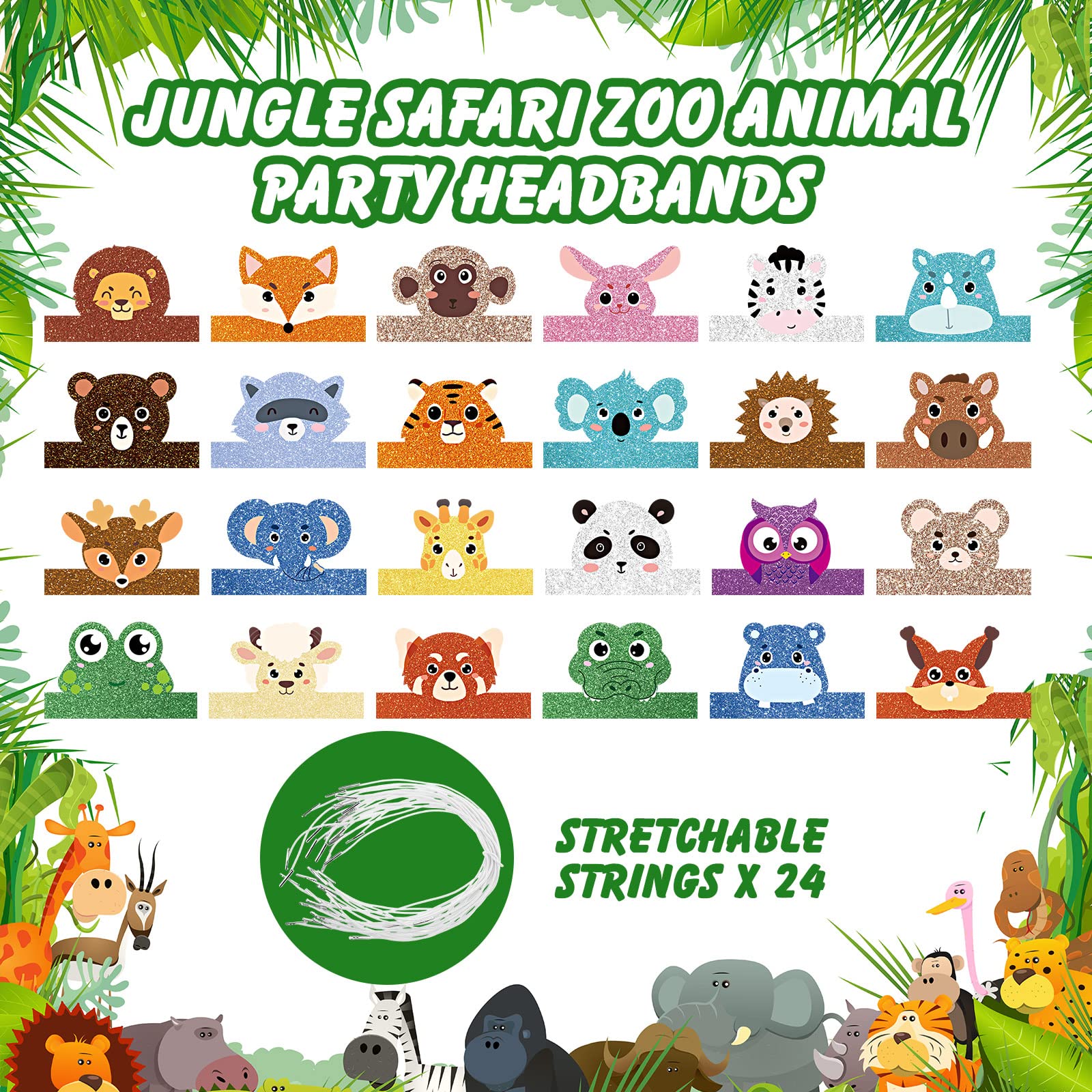 Snapklik.com : Gersoniel 24 Pcs Animal Birthday Party Hats Animal ...