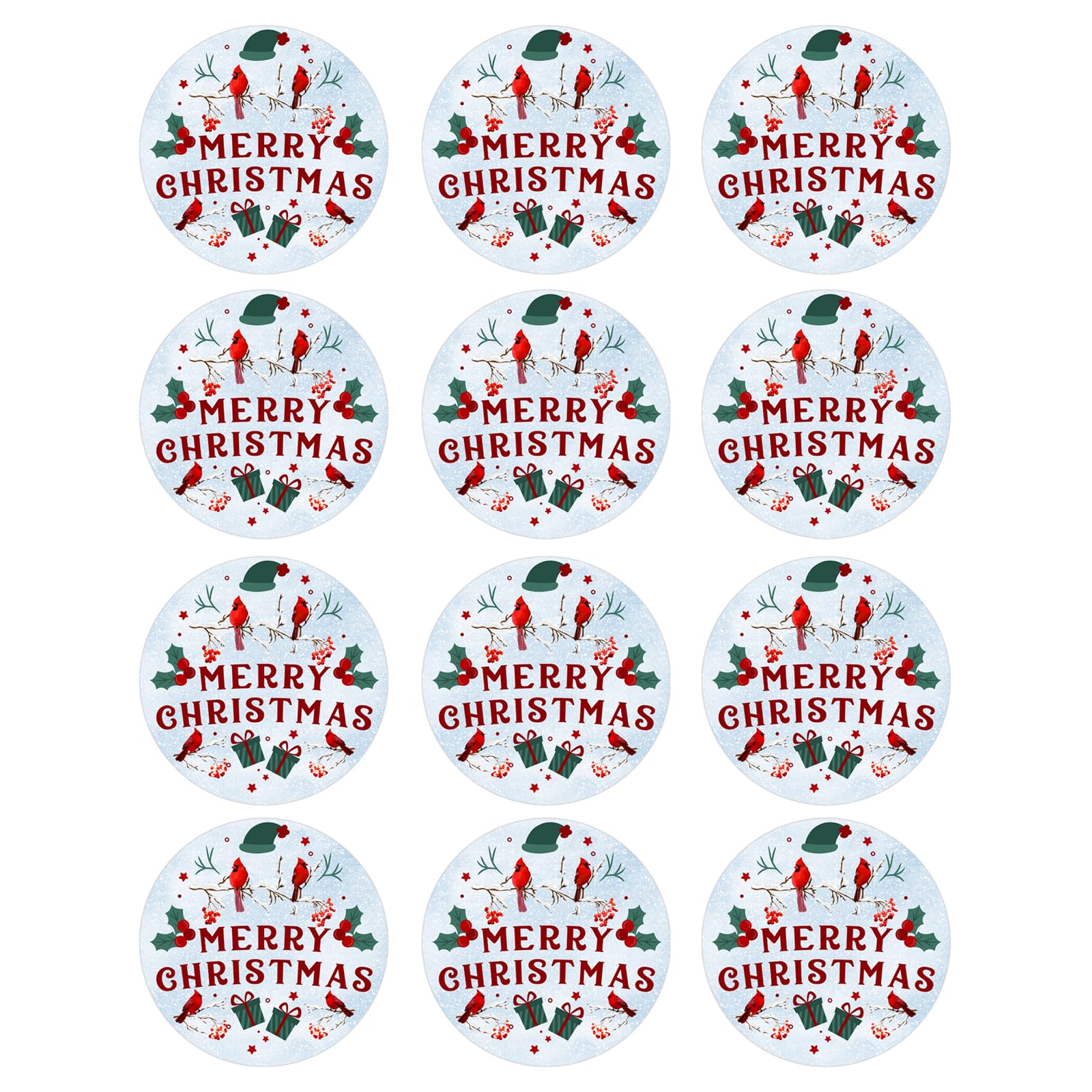 Amazon.com : WaaHome 36pcs Cardinal Christmas Stickers Labels for ...