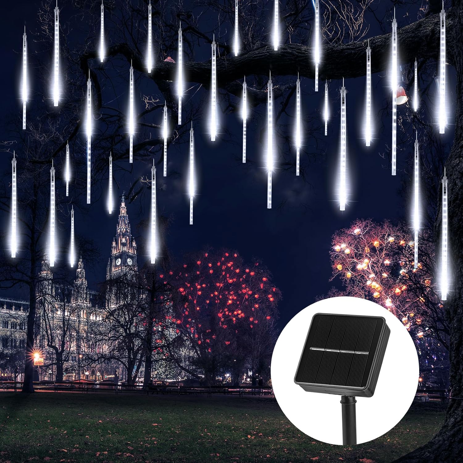 Solar Christmas Lights Outdoor Waterproof, Meteor Shower Lights Solar ...